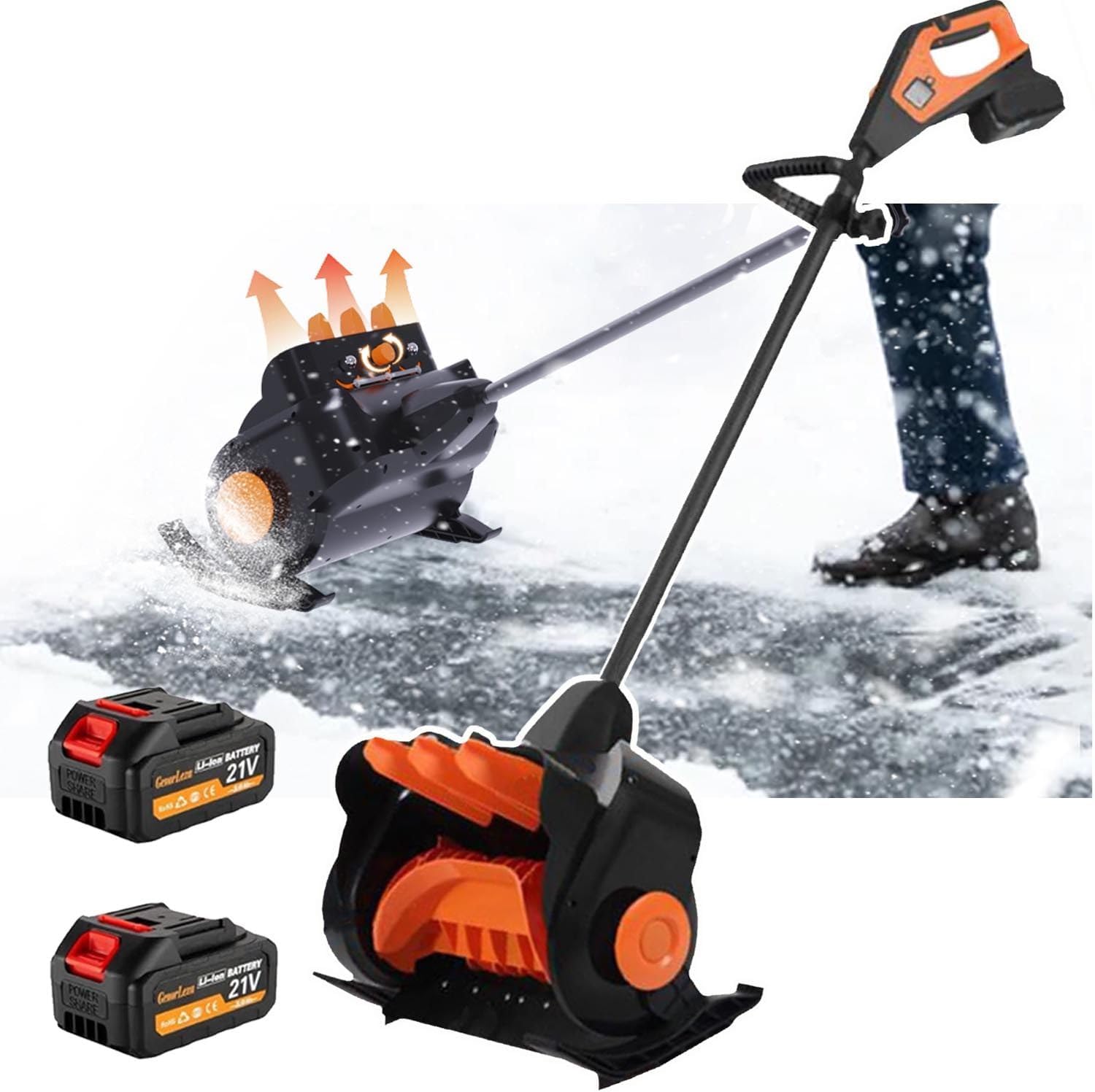 Amazon.com : Snow Thrower Power Shovel, Cordless Rechargeable Snow ...