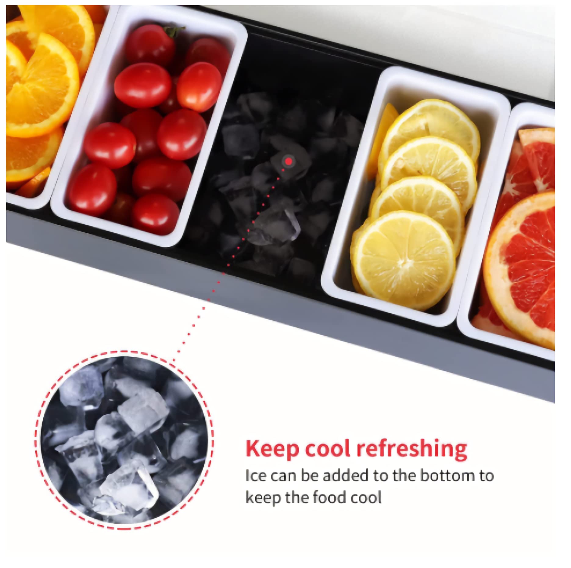 Chilled Garnish Stations KNC Ice Cooled Condiment Dispenser | 5-Station ...