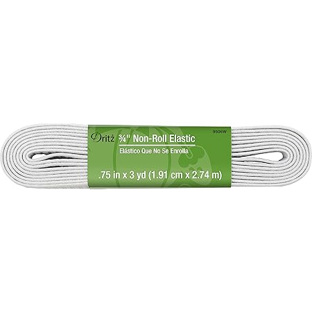 Amazon.com: Dritz 9305W Ribbed Non-Roll Woven Elastic, White, 1/2-Inch ...