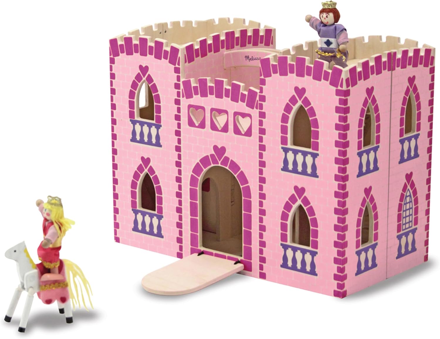 Melissa & Doug Wooden Fold & Go Princess Castle Toy, Gift & Presents ...