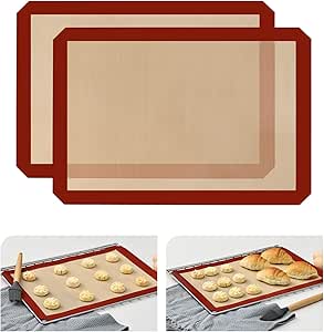 Amazon.com: KitchenRaku 2-Pack Silicone Baking Mat, 16.5"x11.6 ...