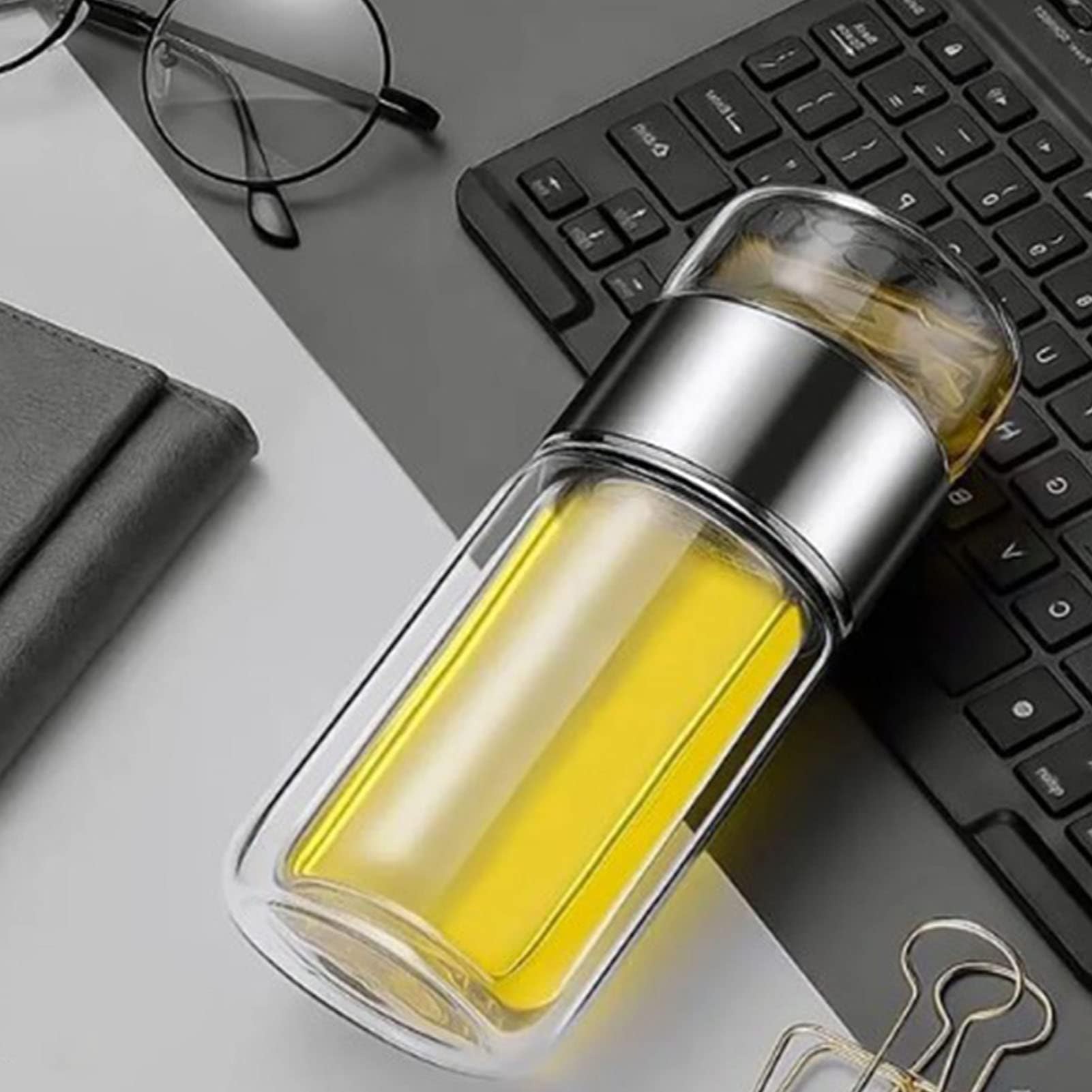 Amazon.com: 420ml/14oz Tea Tumbler Tea Infuser Bottle Double Layer ...