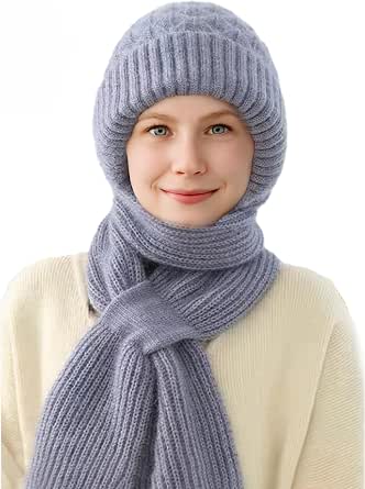 Winter Versatile Knitted Hooded Scarf for Women, Friendlyk Integrated ...