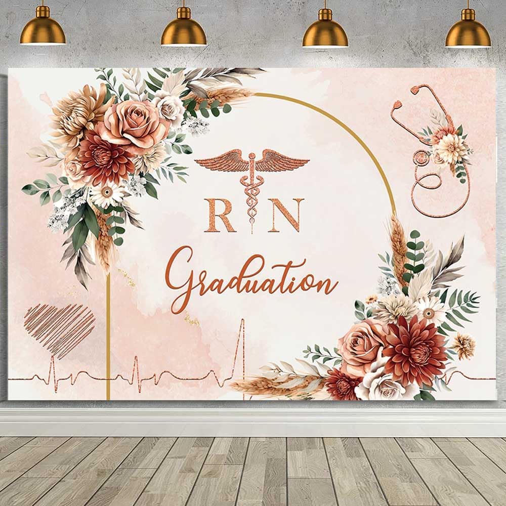 Amazon.com : MEHOFOND 7x5ft Nurse Graduation Backdrop Rose Gold ...