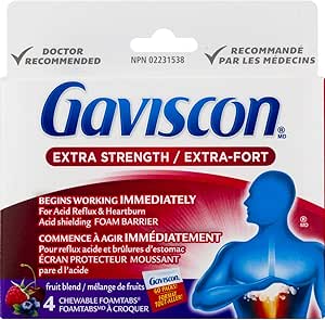 Gaviscon Extra Strength Tablets - 4 Count - Portable Chewable Foaming ...
