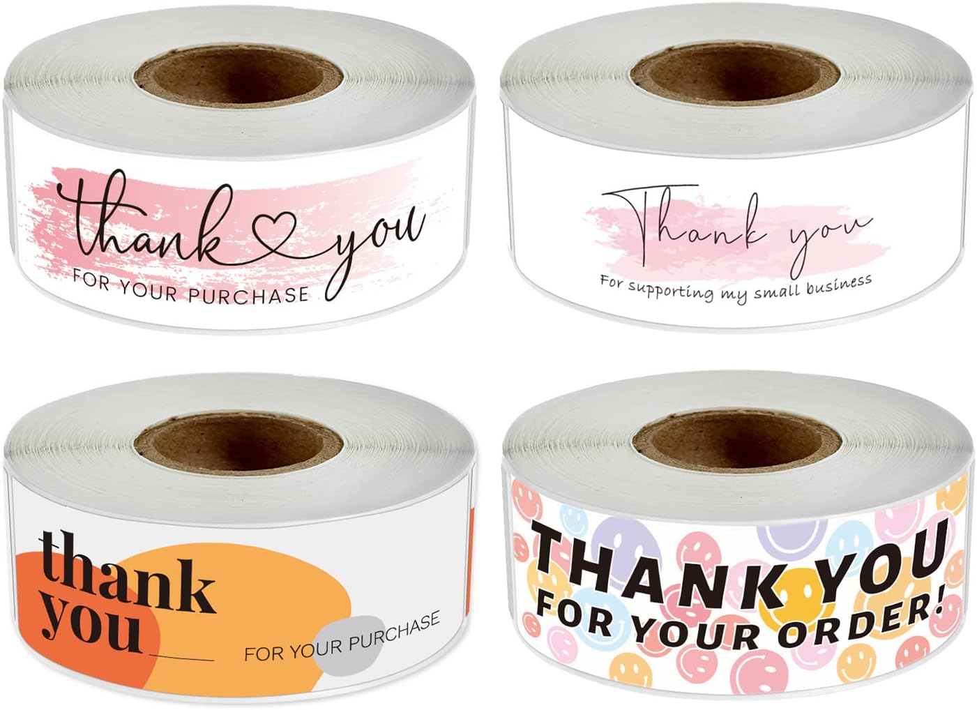 Amazon.com : GINCEVHY 720 PCS 1" x 3" Smile Thank You Stickers, Black ...