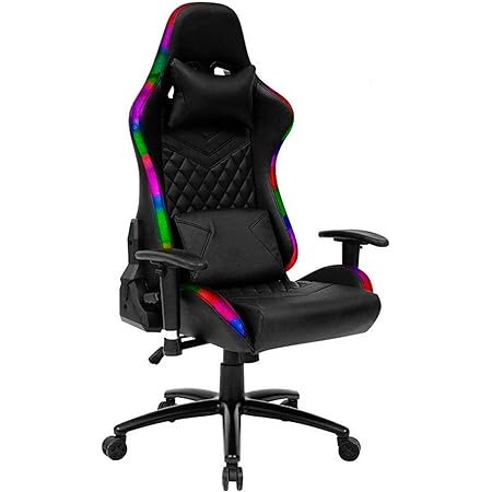 Silla Gamer LED RGB Gaming Ergonomica Vinilpiel Reclinable Reposa Pies ...