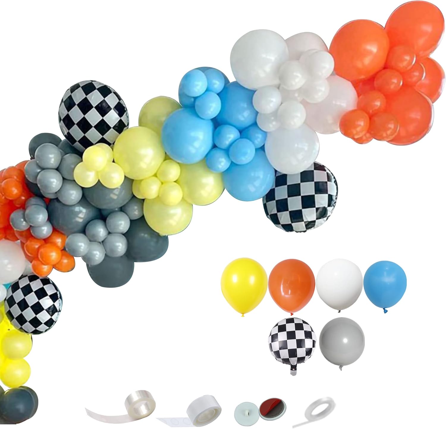 Amazon.com: MYDECORBL Race Car Balloons Garland Arch Kit,113 Pcs Matte ...