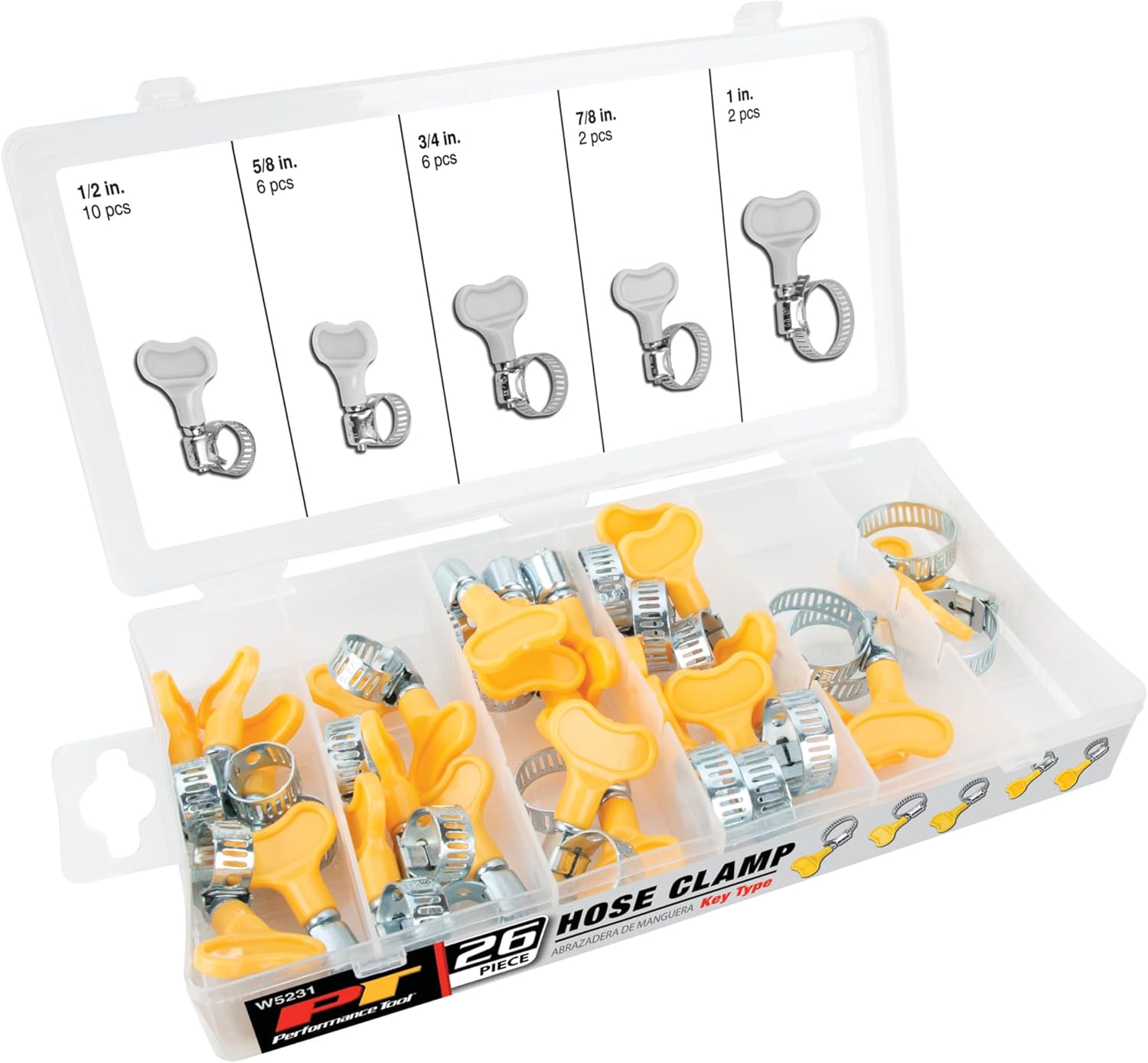Amazon.com: Performance Tool W5231 26pc Key Type Hose Clamps Kit ...