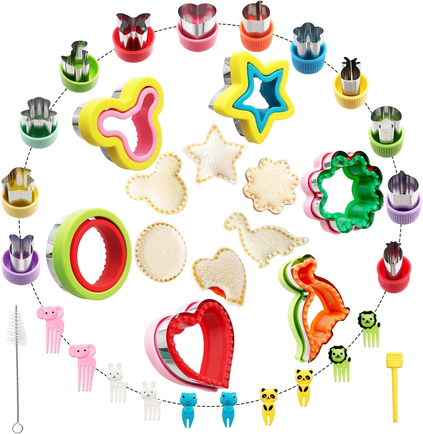 Amazon.com: Sandwich Cutter and Sealer Set of 30 Pcs Fun Food Shape ...