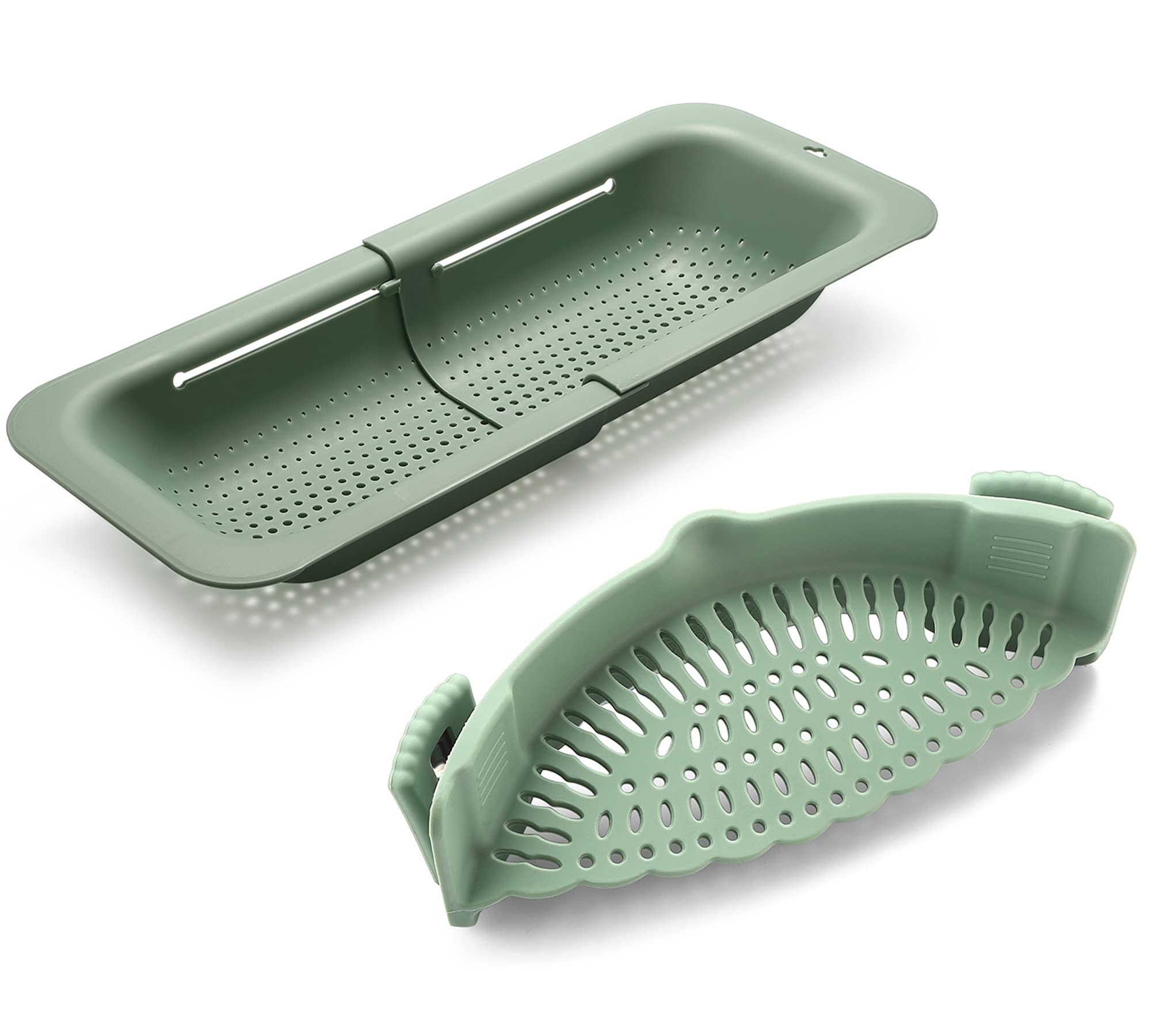 Amazon.com: Adjustable Over the Sink Colander Strainer, Silicone Clip ...