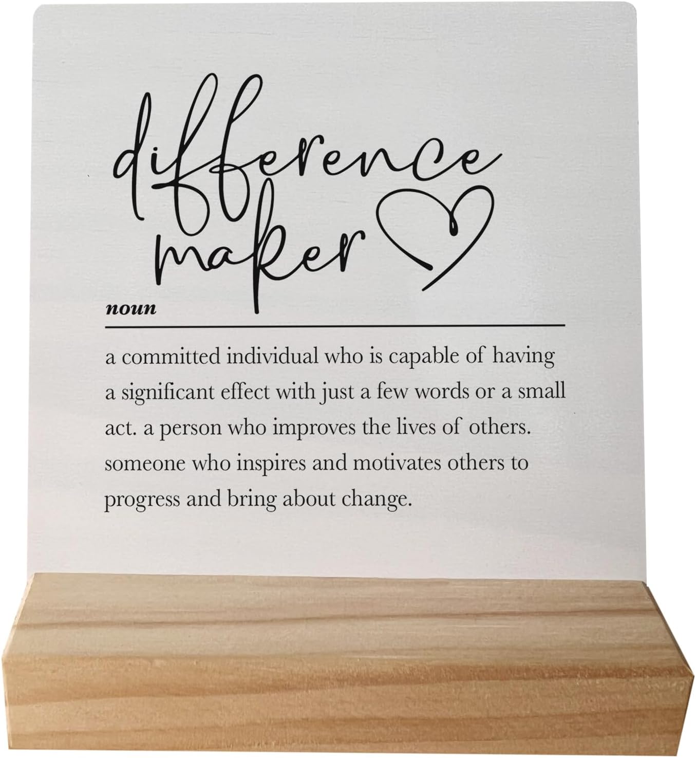 Amazon.com: Difference Maker Definition Desk Small Wood Sign Signs with ...