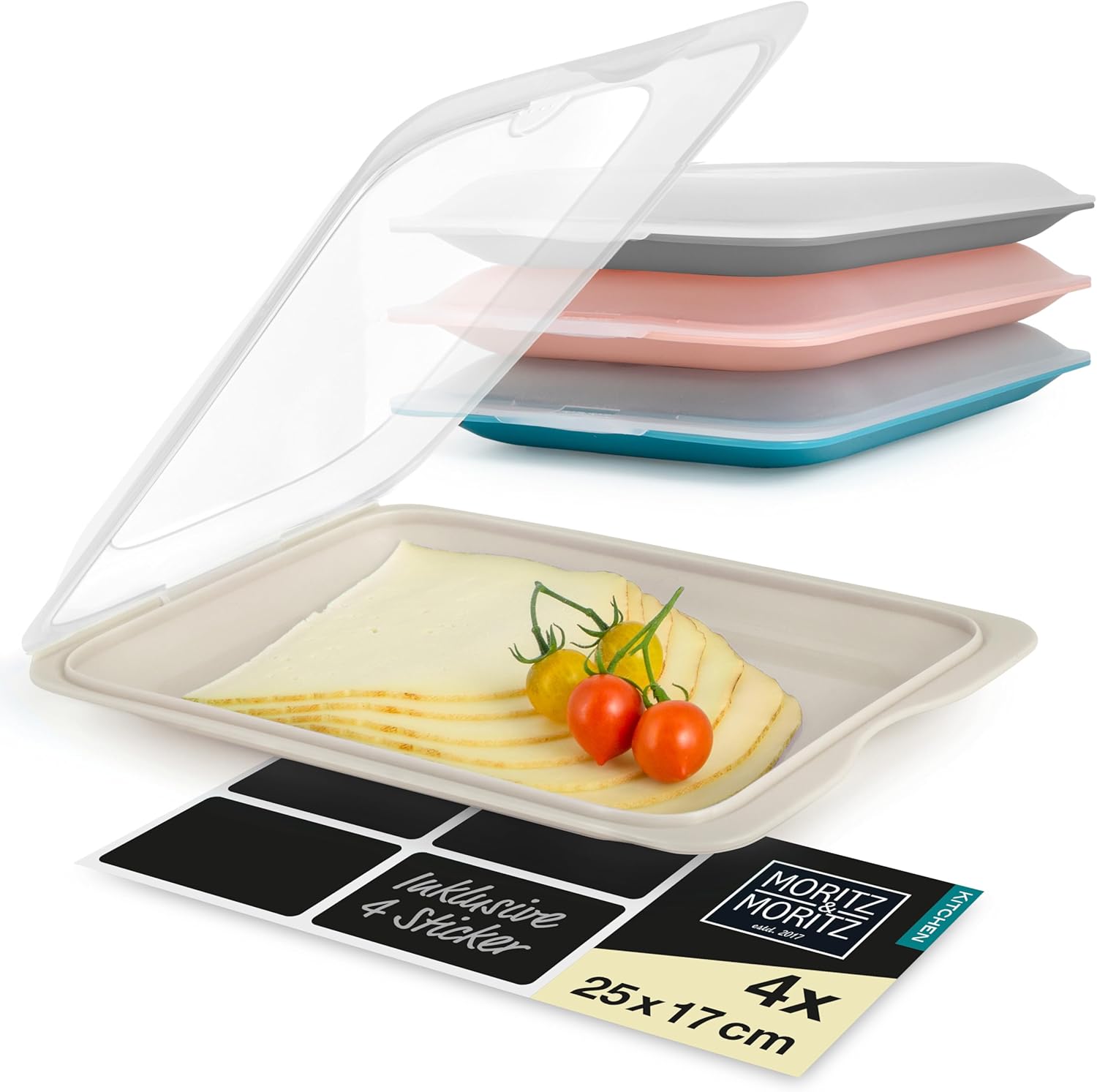 Moritz & Moritz 4x Cold Meat Containers for Fridge - Stackable ...