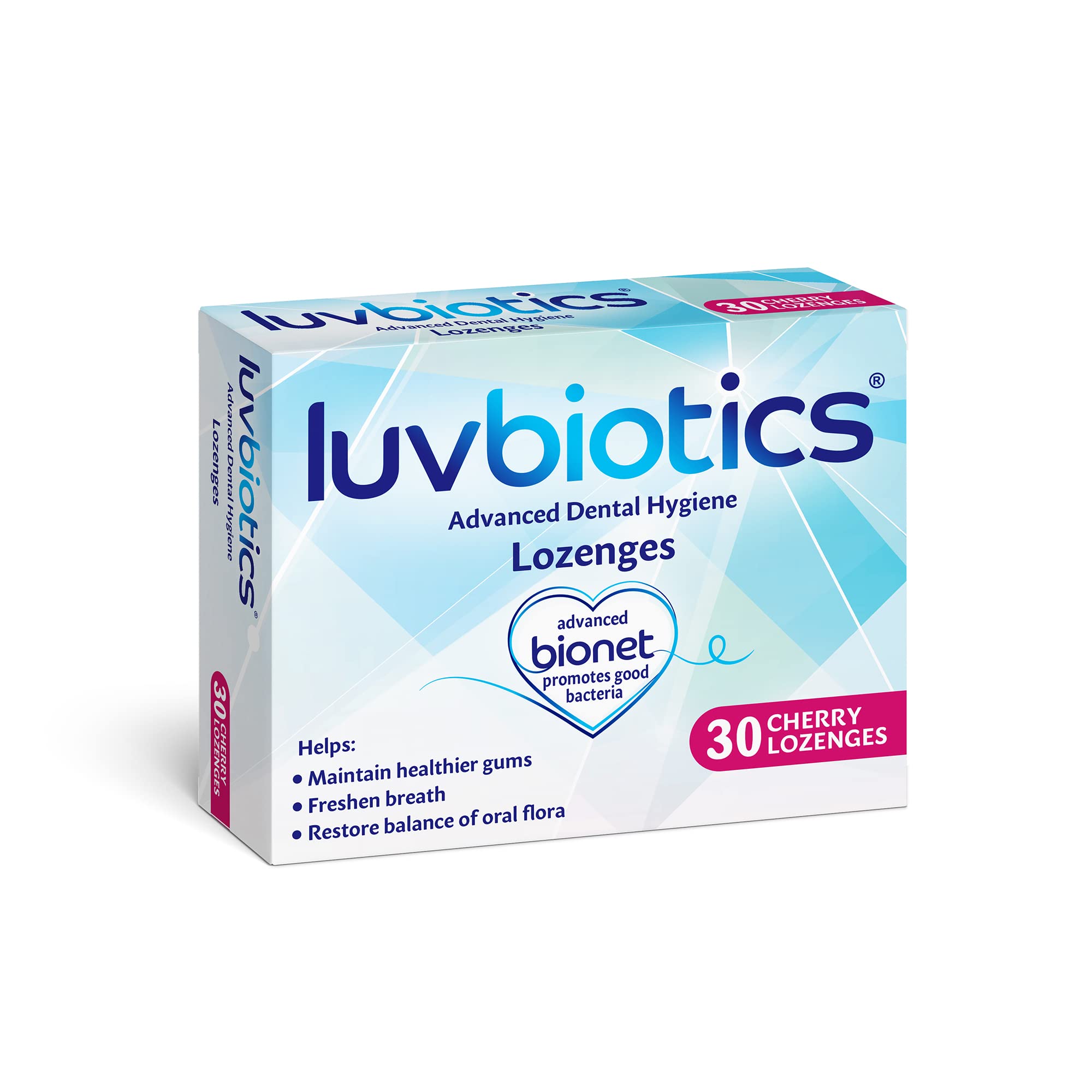 Luv Biotics Cherry Lozenges with Oral Probiotics, Xylitol and Aloe Vera ...