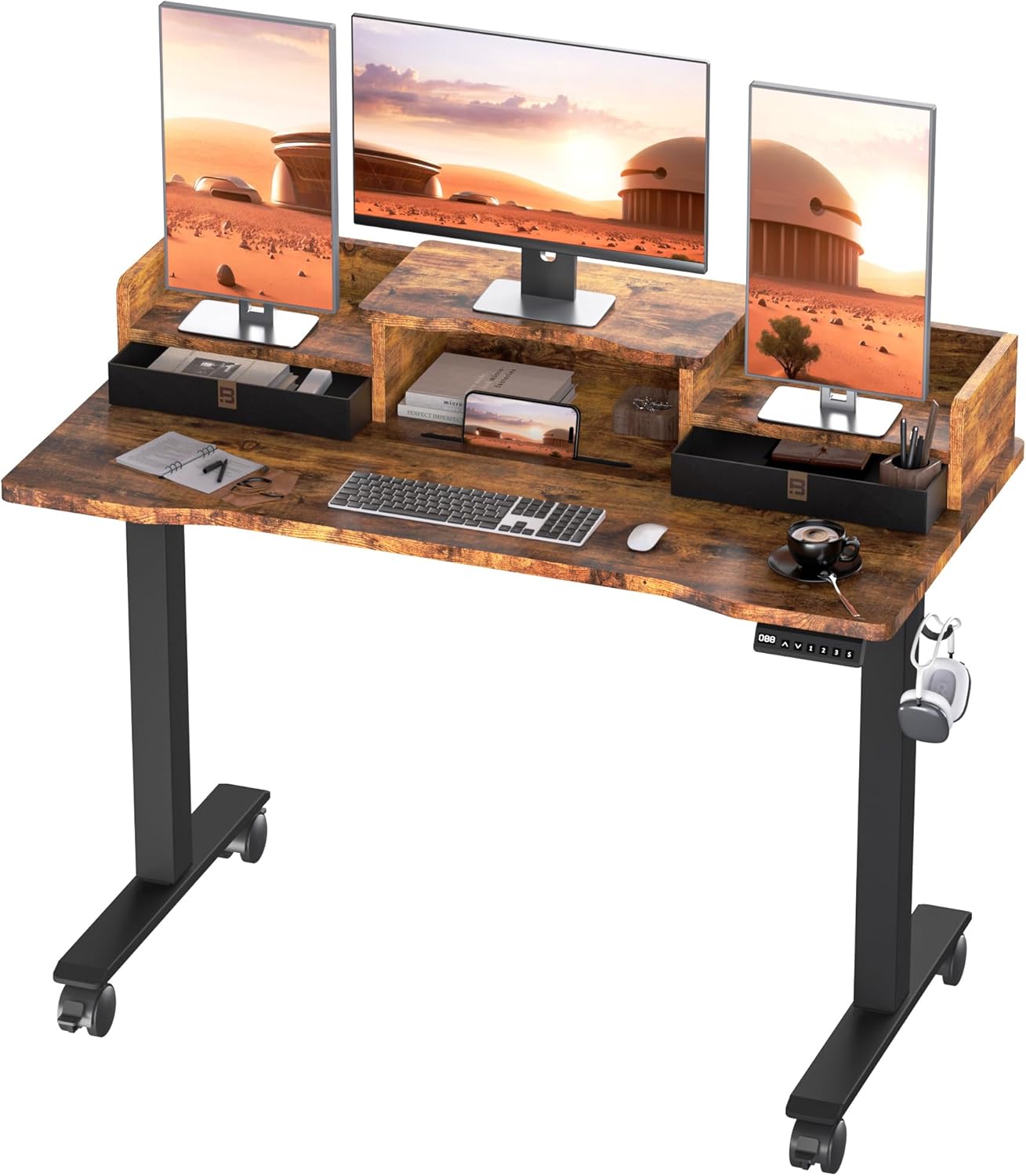 BEXEVUE Height Adjustable Electric Standing Desk - 120x60 cm Stand Up ...