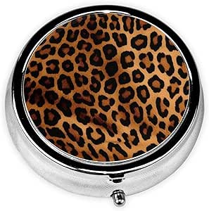 Amazon.com: Cool Cheetah Leopard Print Round Pill Box 3 Compartment ...