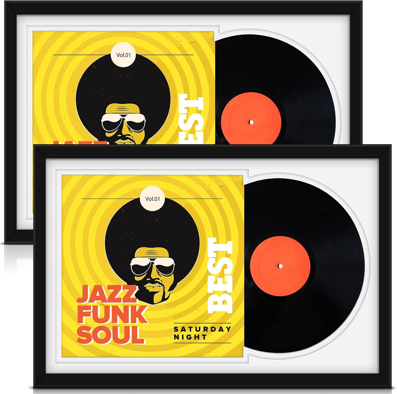 Amazon.com - Vicenpal 2 Pcs Vinyl Record Frame, Double Groove Record ...