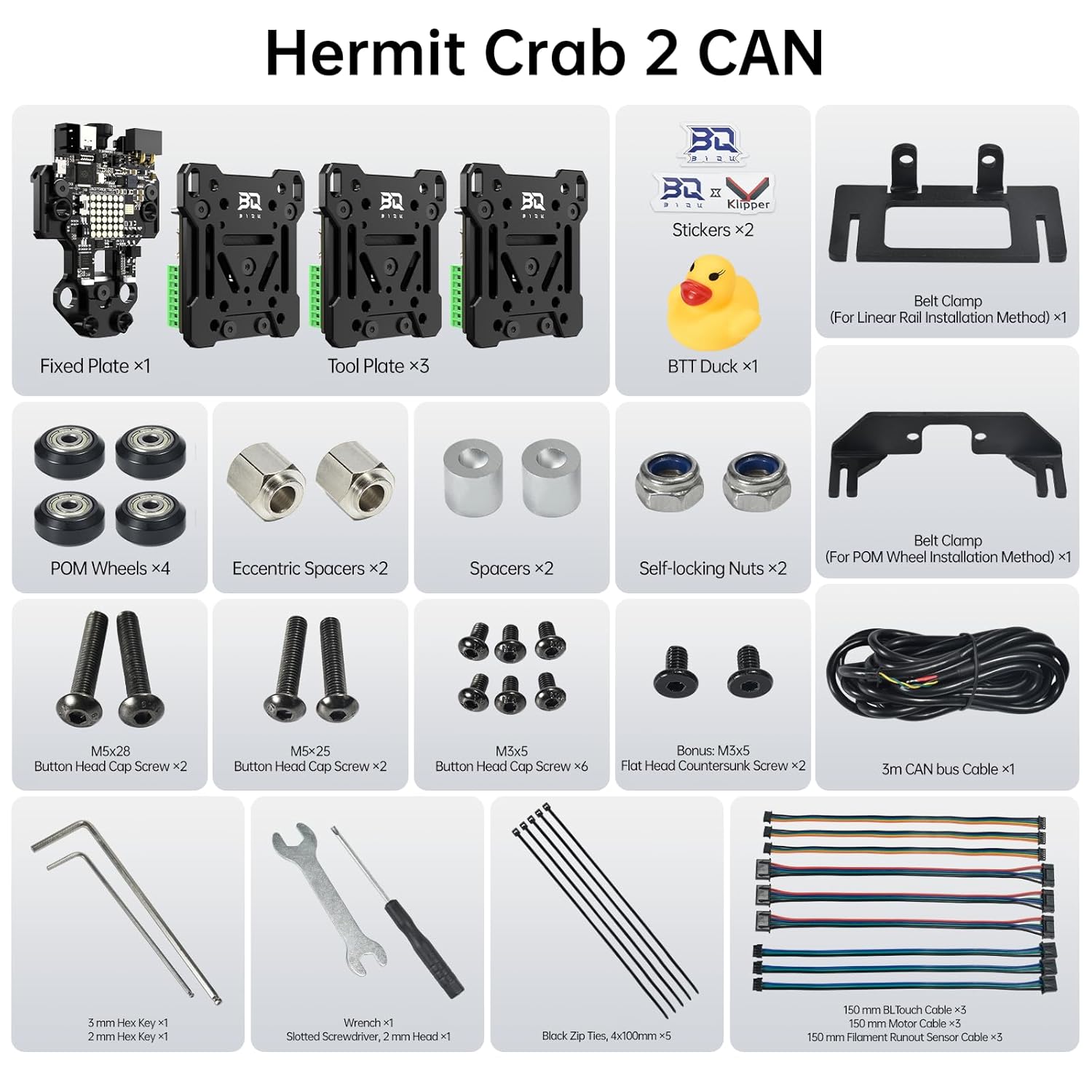 BIQU Hermit Crab CAN V2 3D Printer Upgrade Pom Slider Plate Hotend ...