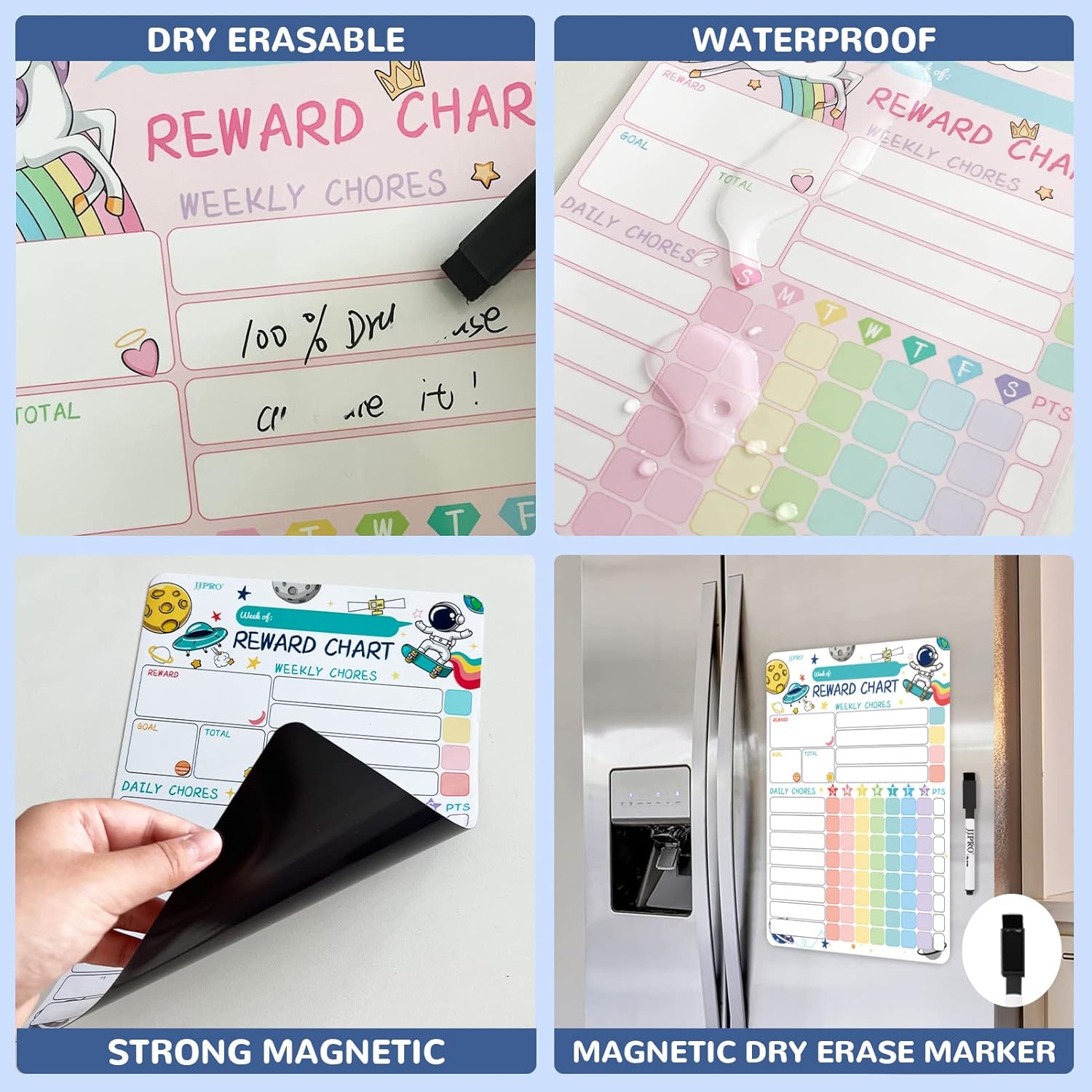 Buy Magnetic Chore Chart for Kids Behavior 2 Pack, Reward Chart for ...