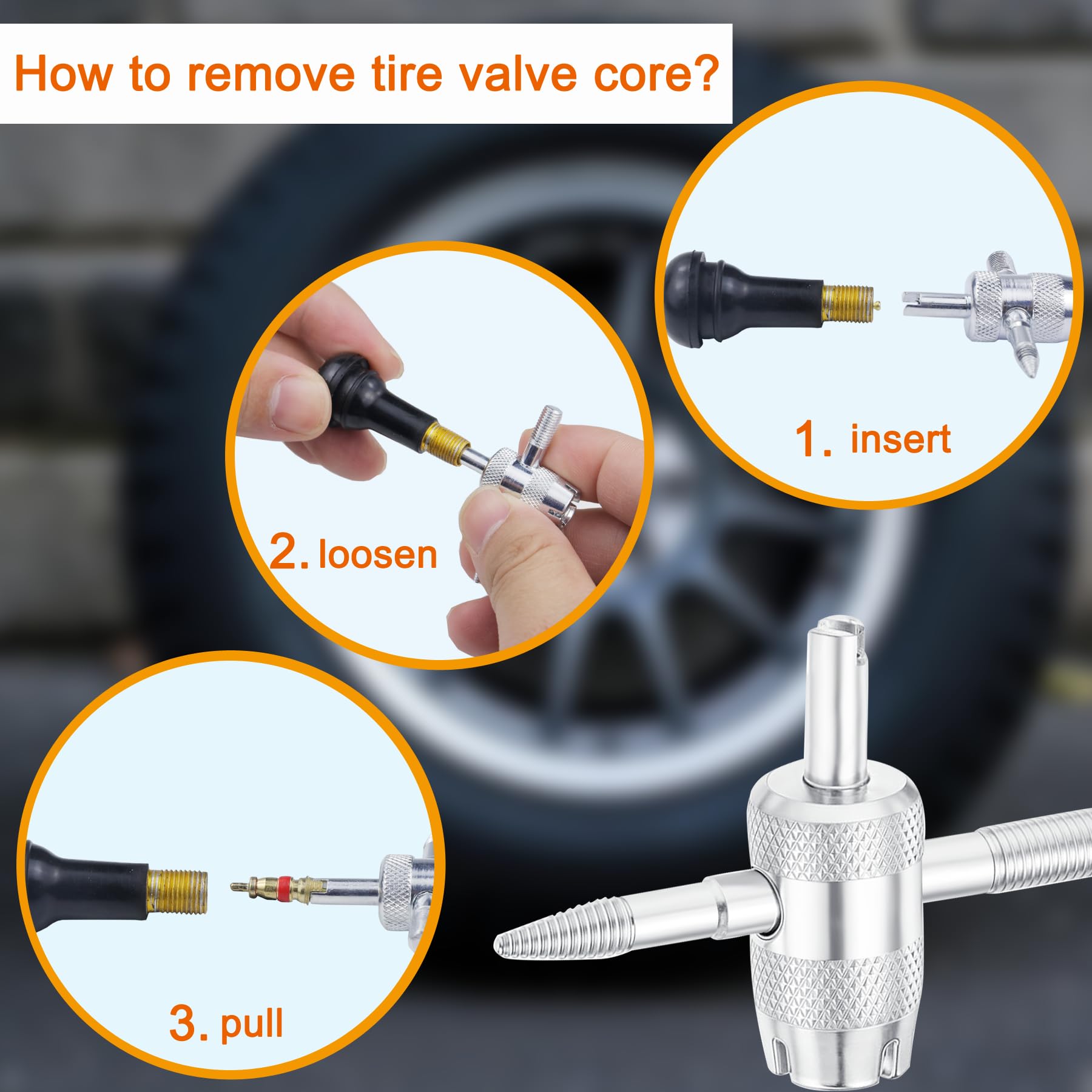 Snapklik.com : KOHUIPU Quick Change Tire Valve Tools - Replace Leaky ...