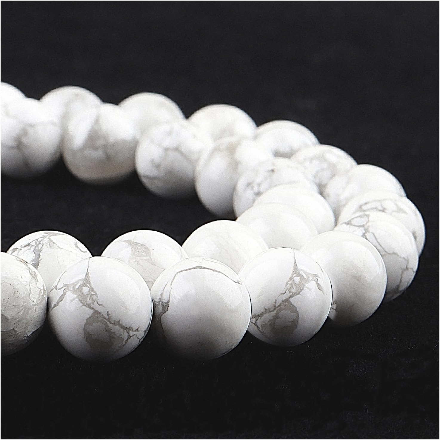 Amazon.com: DIQIO Natural White Howlite Beads for Jewelry Making ...