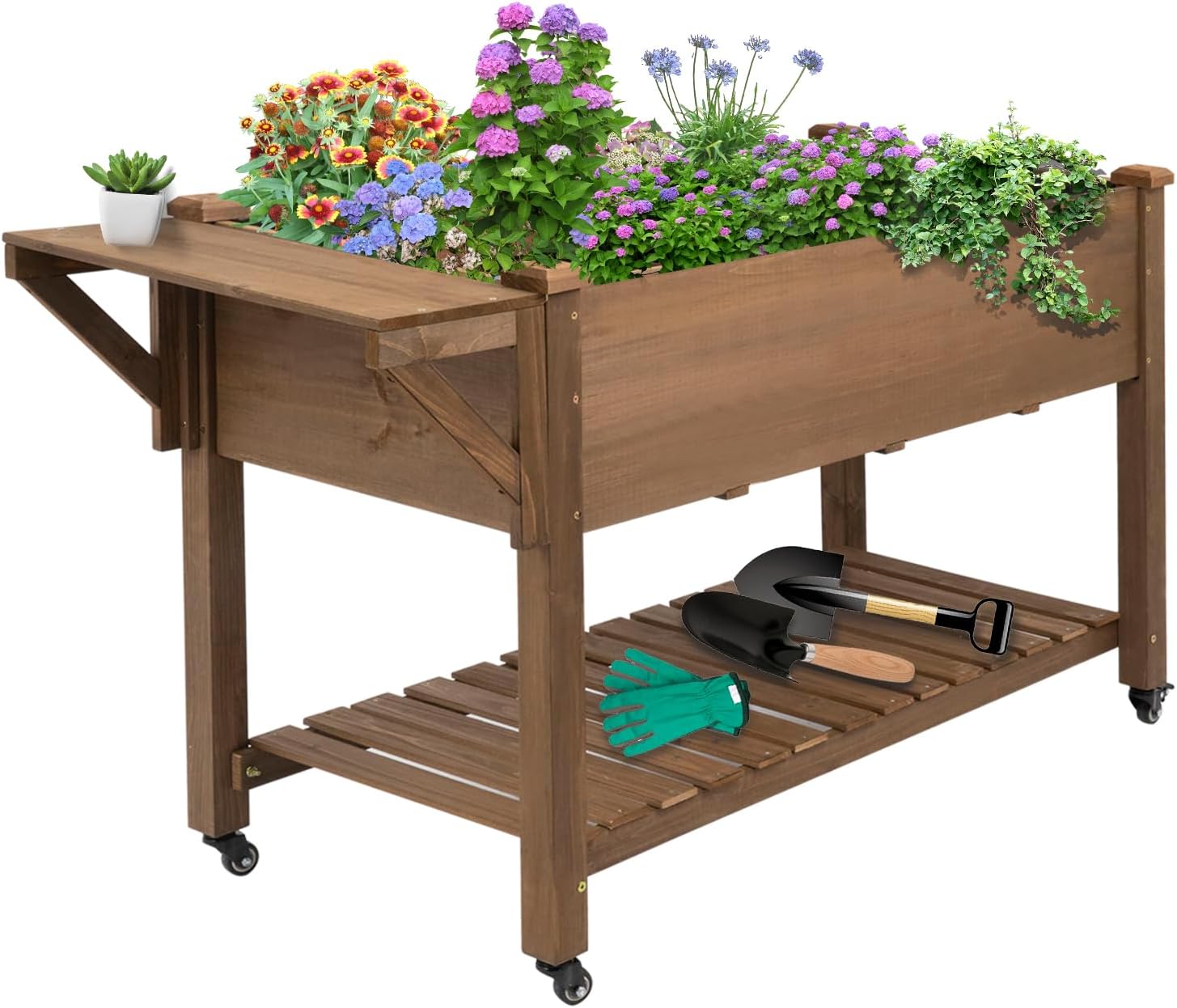 Amazon.com : KETER XL Urban Bloomer Resin Elevated Planter Raised ...