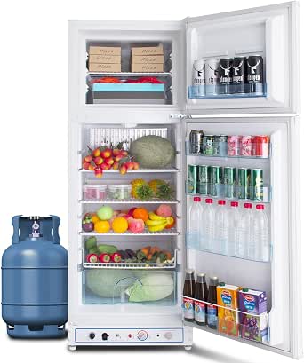 SMETA 110V/Gas Propane Refrigerator Fridge Up Freezer Propane Fridge ...