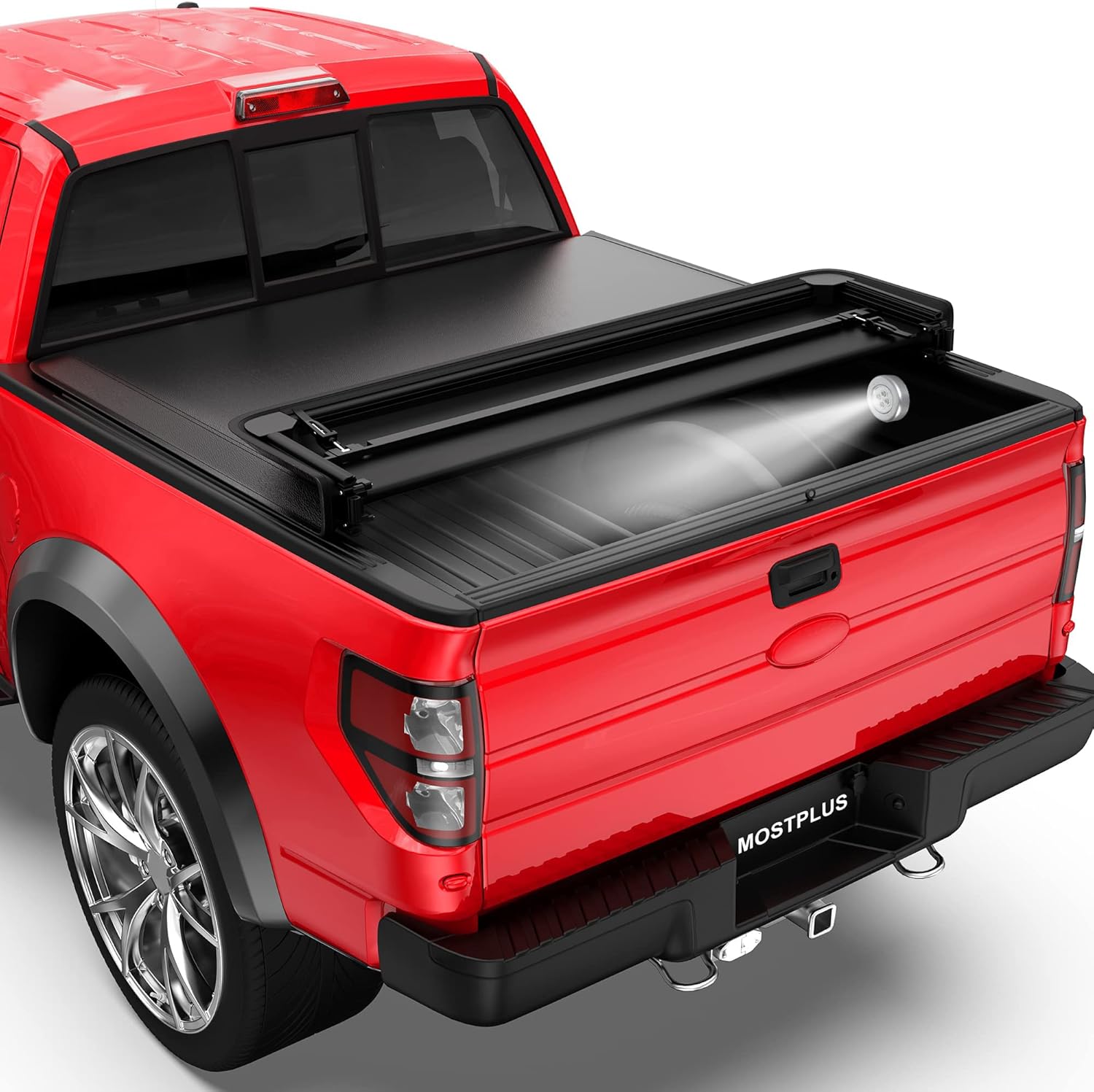 Amazon.com: MOSTPLUS Tri Fold Soft Folding Truck Bed Tonneau Cover ...