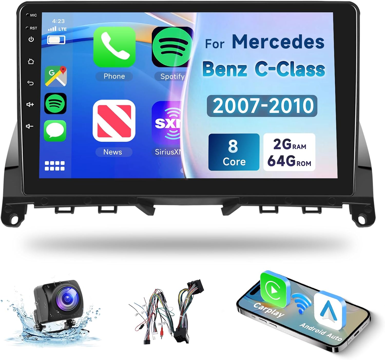 Amazon.com: 8 Core 2G+64G Car Radio for Mercedes-Benz C-Class W204/S204 ...