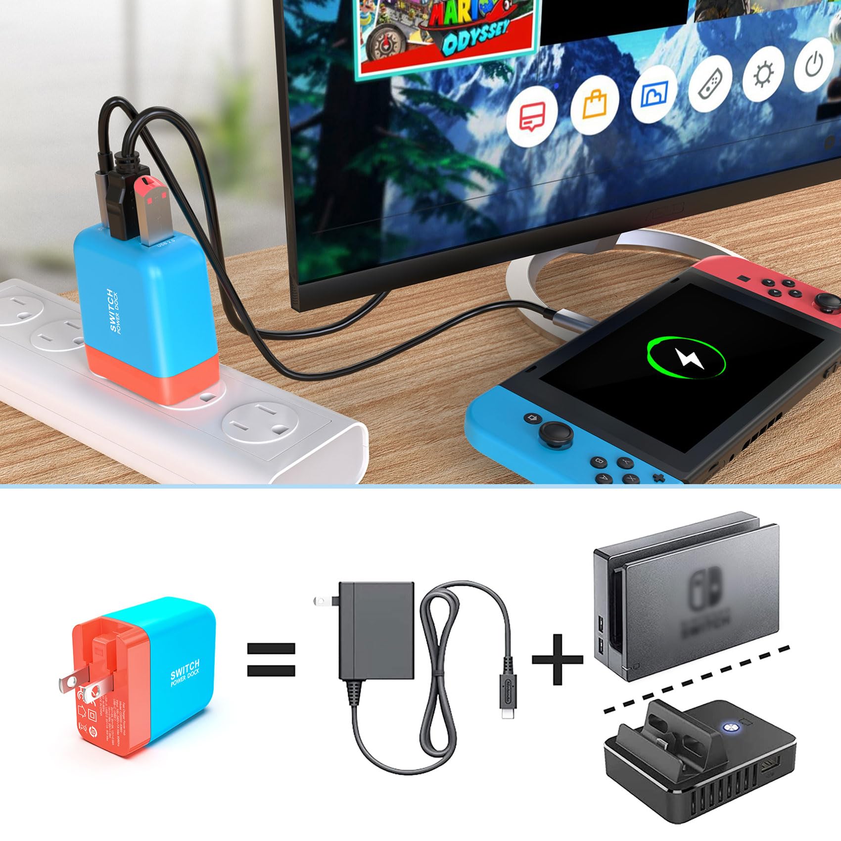 Snapklik.com : Mirabox Portable Switch Dock Charger For Nintendo Switch ...