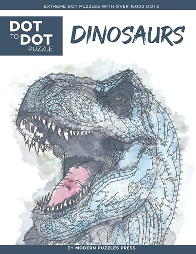 Dinosaurs - Dot to Dot Puzzle (Extreme Dot Puzzles with over 15000 dots ...