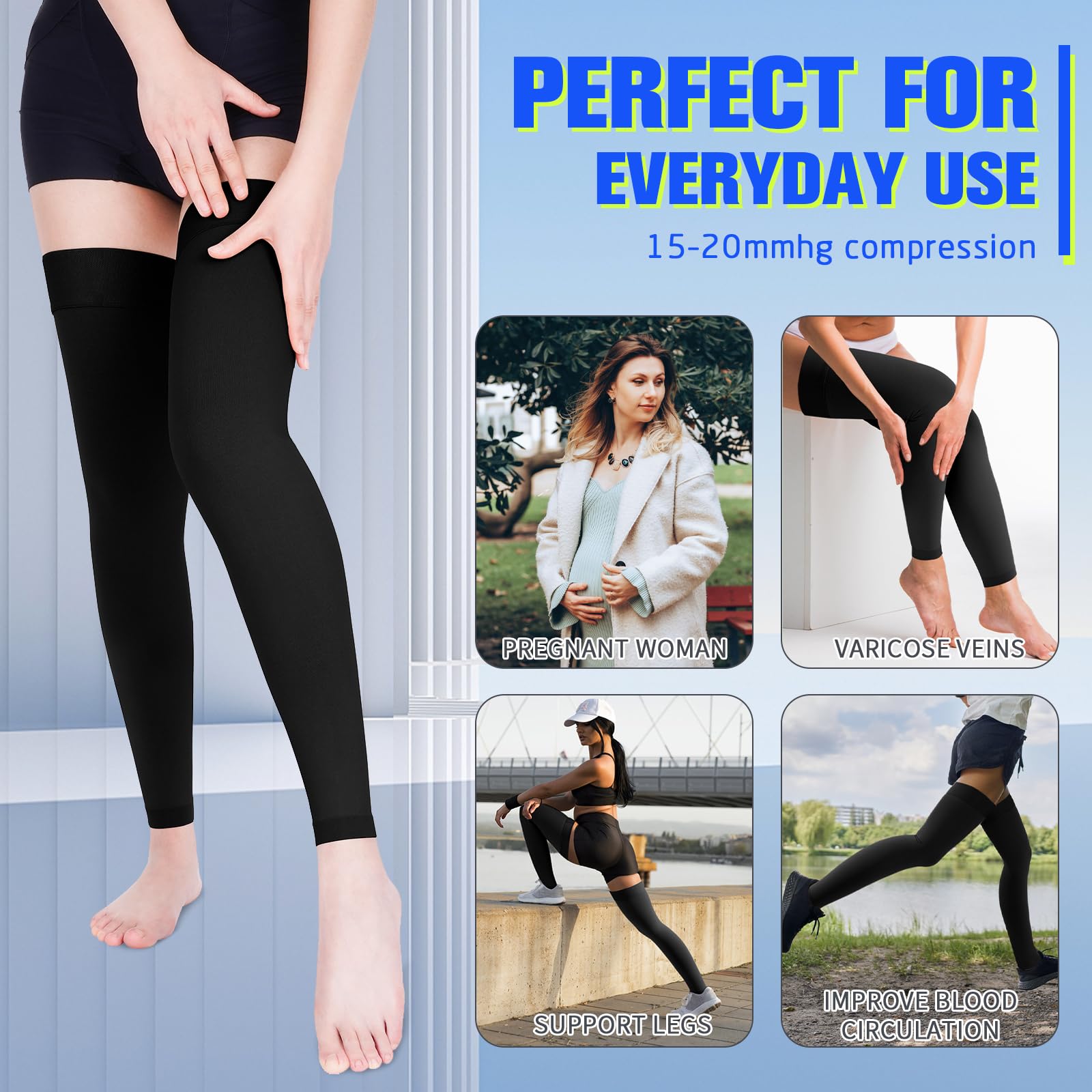 Snapklik.com : Compression Stockings For Women & Men, 15-20 mmHg Thigh ...