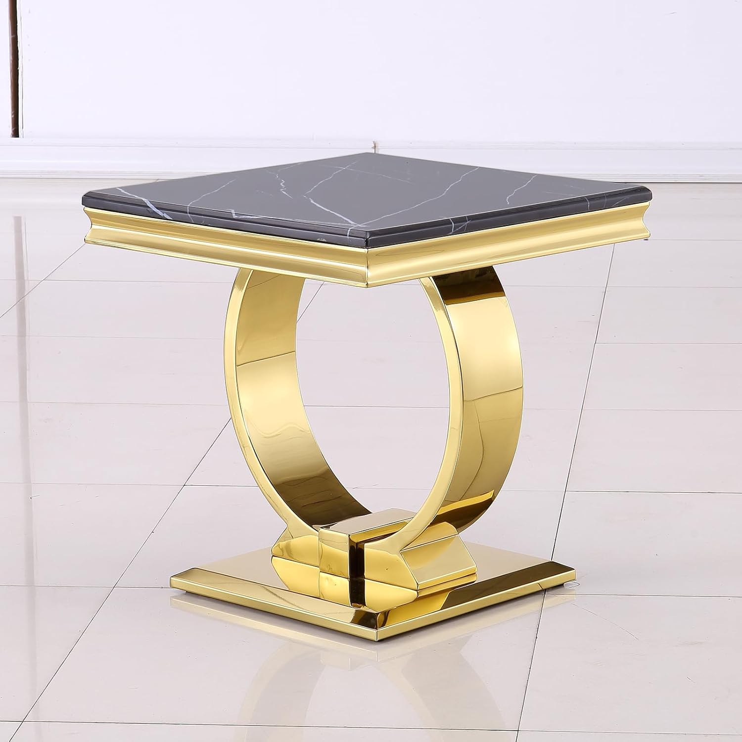 Amazon.com: Asday Side Table, Gold end Table with Metal Frame and Metal ...
