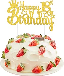 Amazon.com: 18th Birthday Cake Topper, 18 Cake Topper, 8th Birthday ...