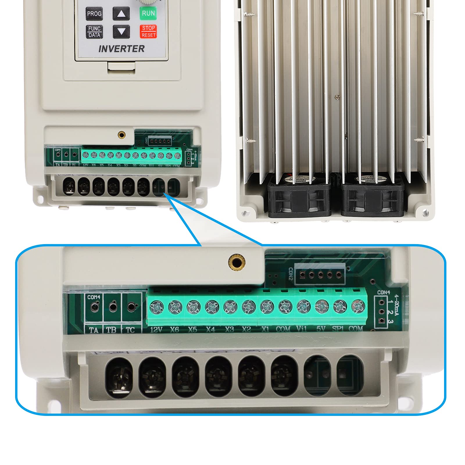 AC 220V/1.5KW 2HP Variable Frequency Drive Single Phase to 3 Phase, VFD ...