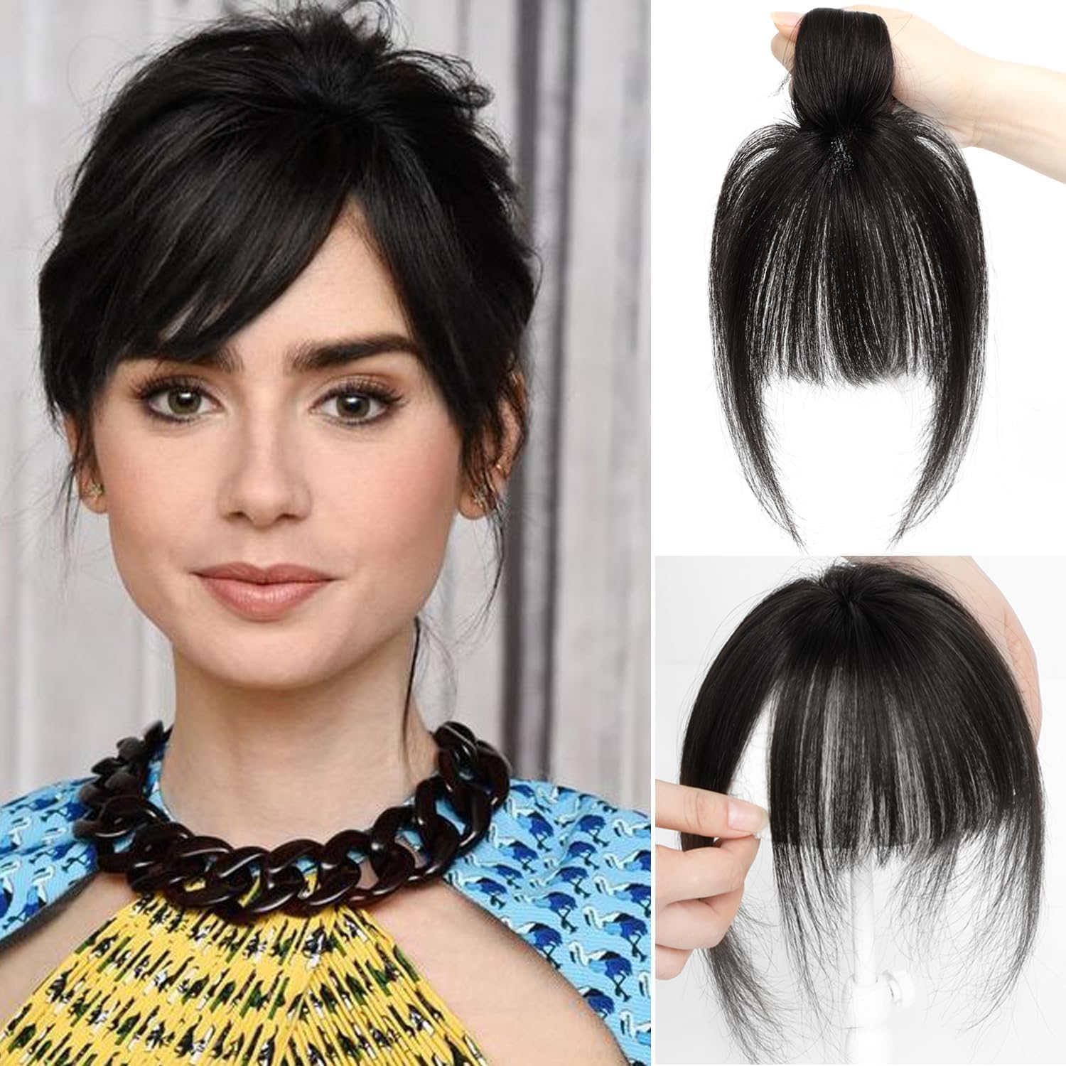 SEA SINGING Clip in Bangs 100% Human Hair Fringe Clip in Human Hair ...