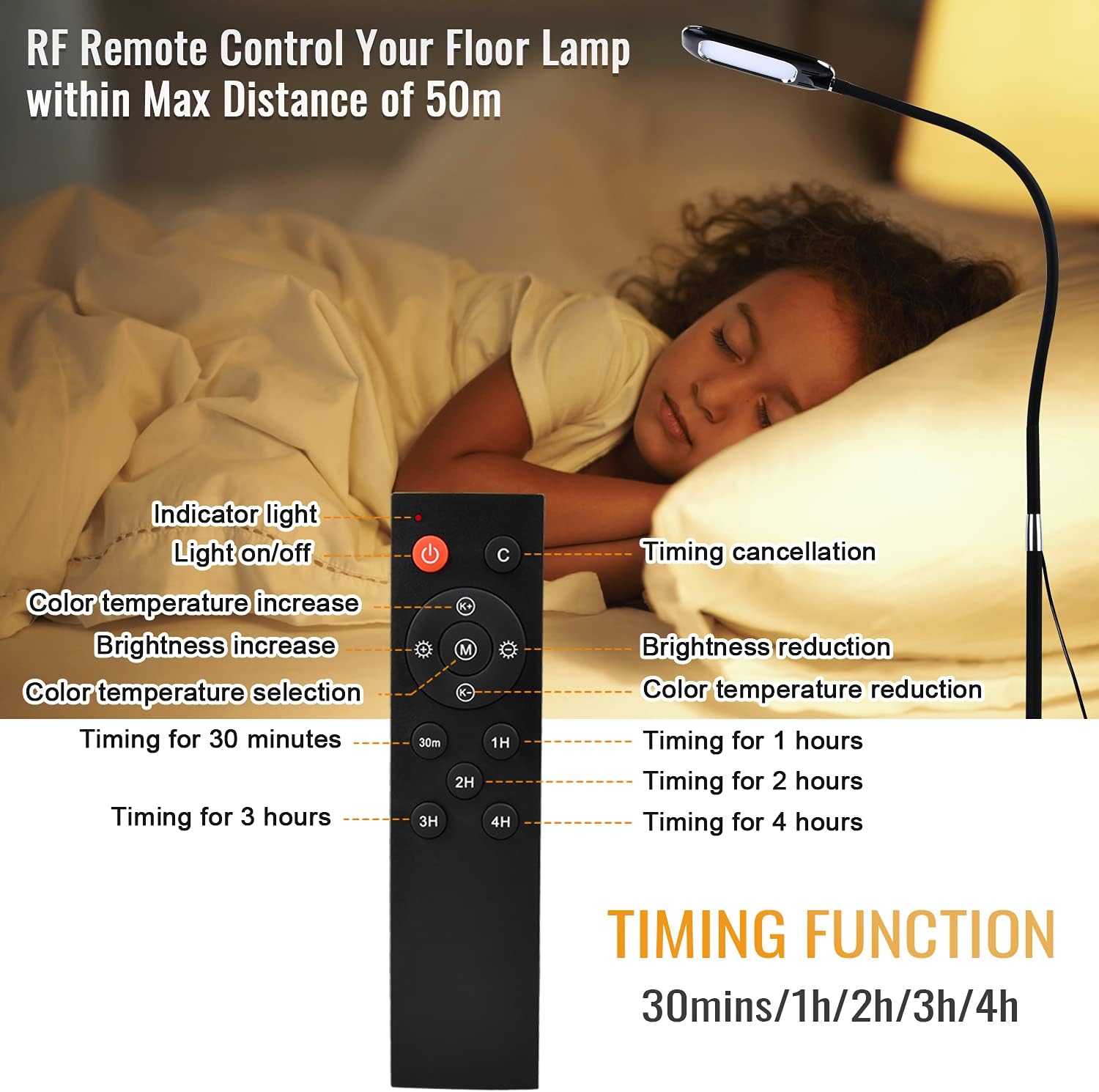 Floor Lamp, Koostone Floor Lamps, Standard LED Lamp for Bedroom ...