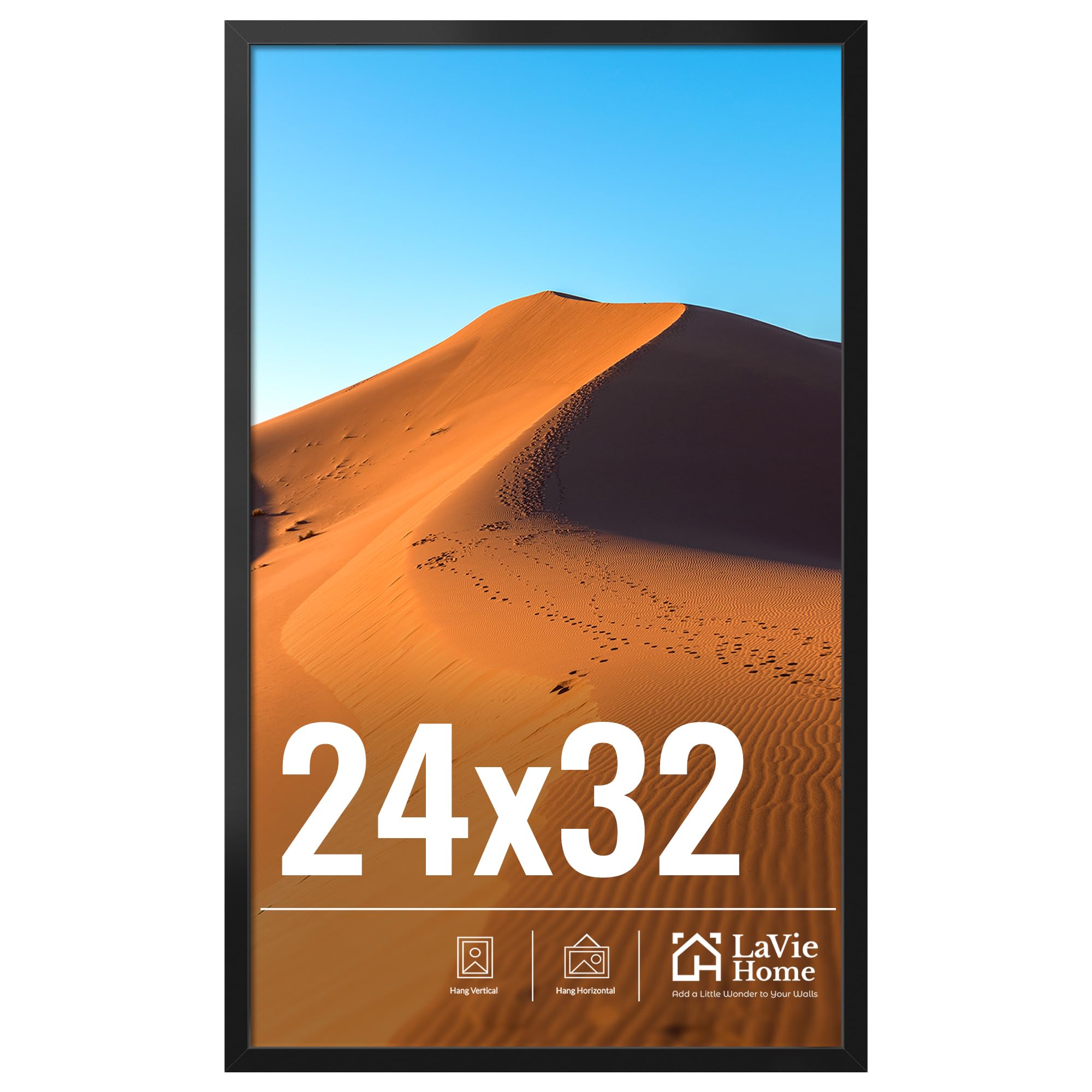 LaVie Home 24x32 Picture Frame for Wall Display, 24x32 Black Picture ...