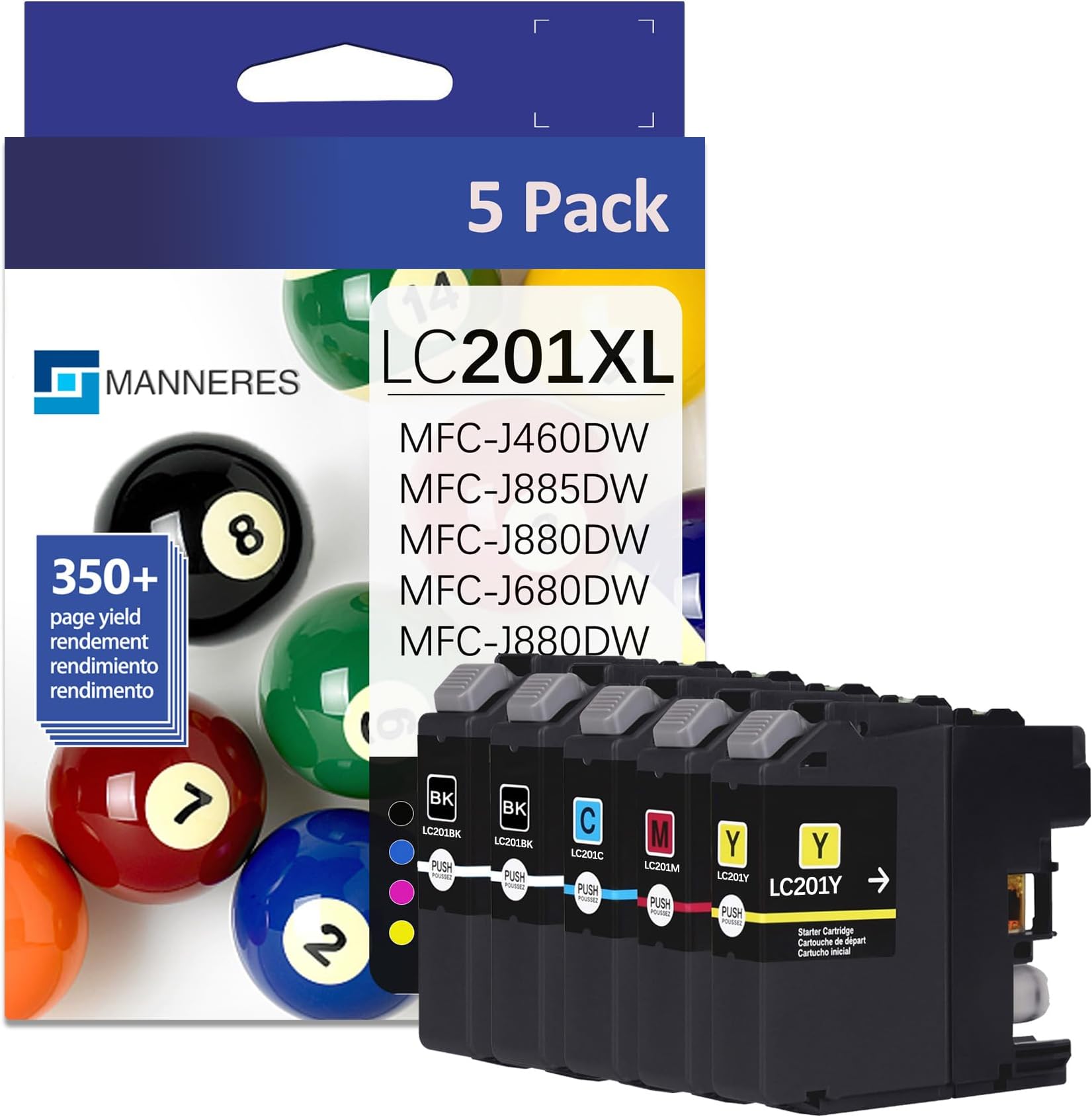 Amazon.com: Brother LC-201BK Ink Cartridge (Black 2-pack) in Retail ...