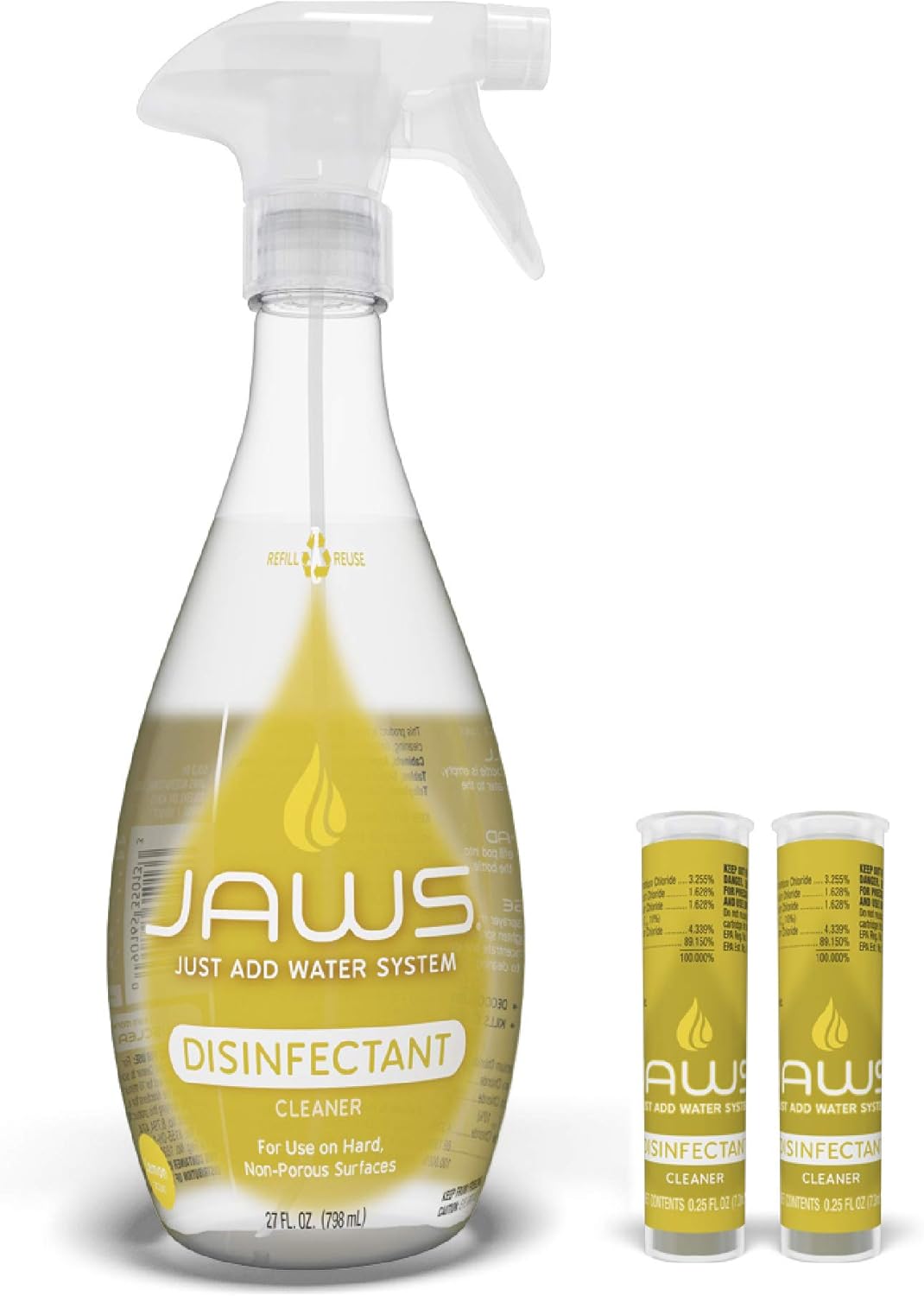 Amazon.com: JAWS Cleaner, Disinfectant Spray with 2 Refill Pods ...