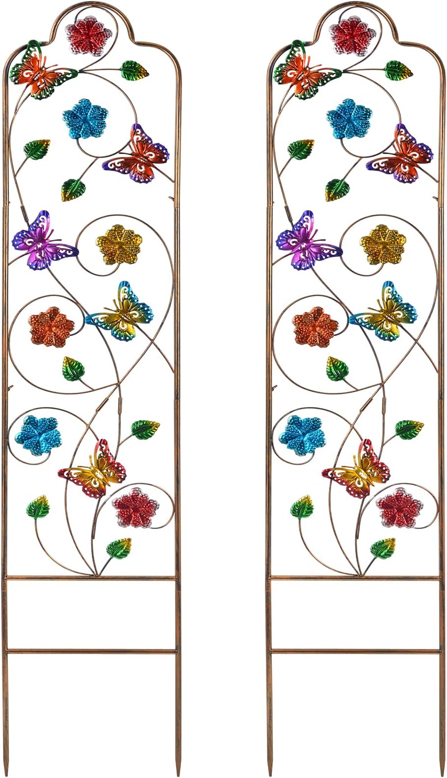 Amazon.com : 2-Pack Metal-Garden-Trellis Arched-Fence-Trellis Plant ...