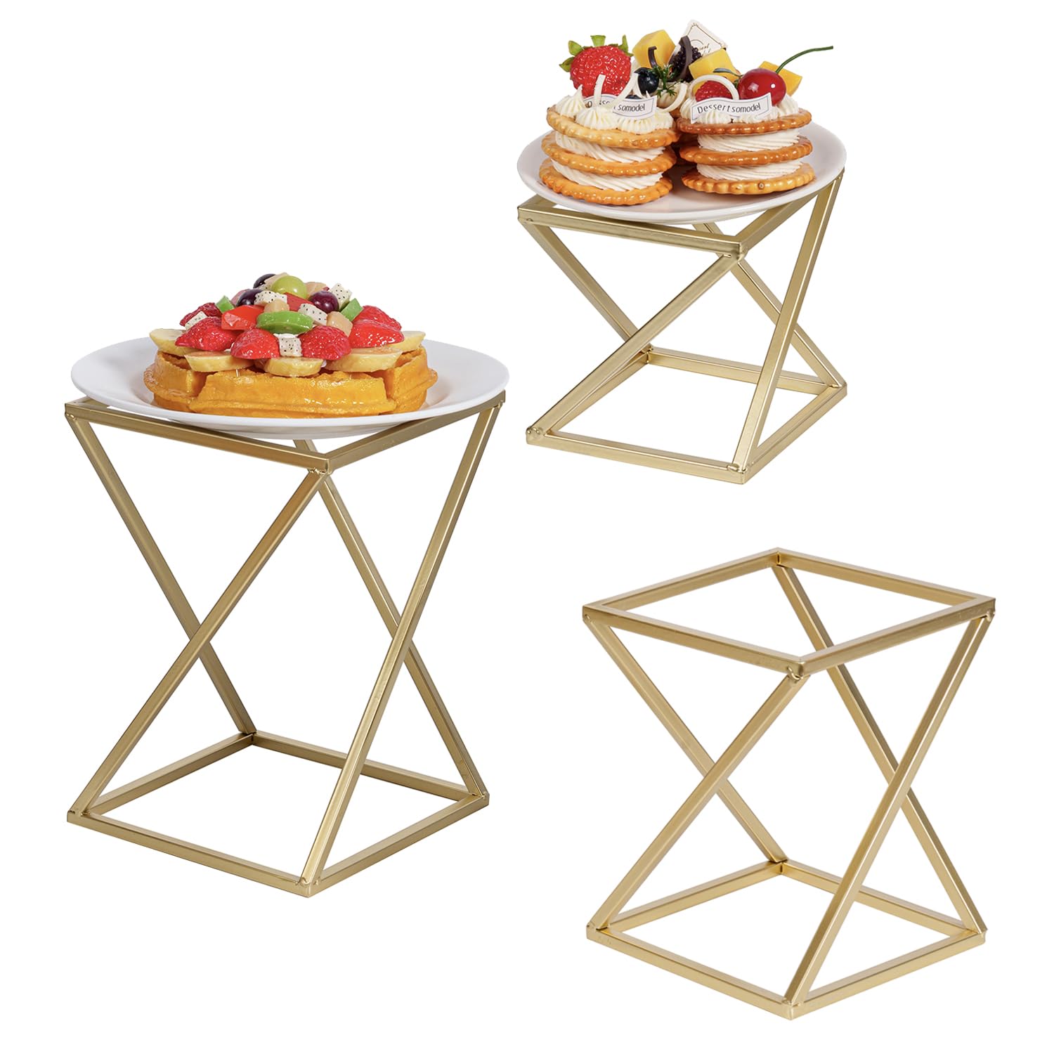 Amazon.com | MyGift Modern Pizza Pedestal Stand, Twisting Geometric ...
