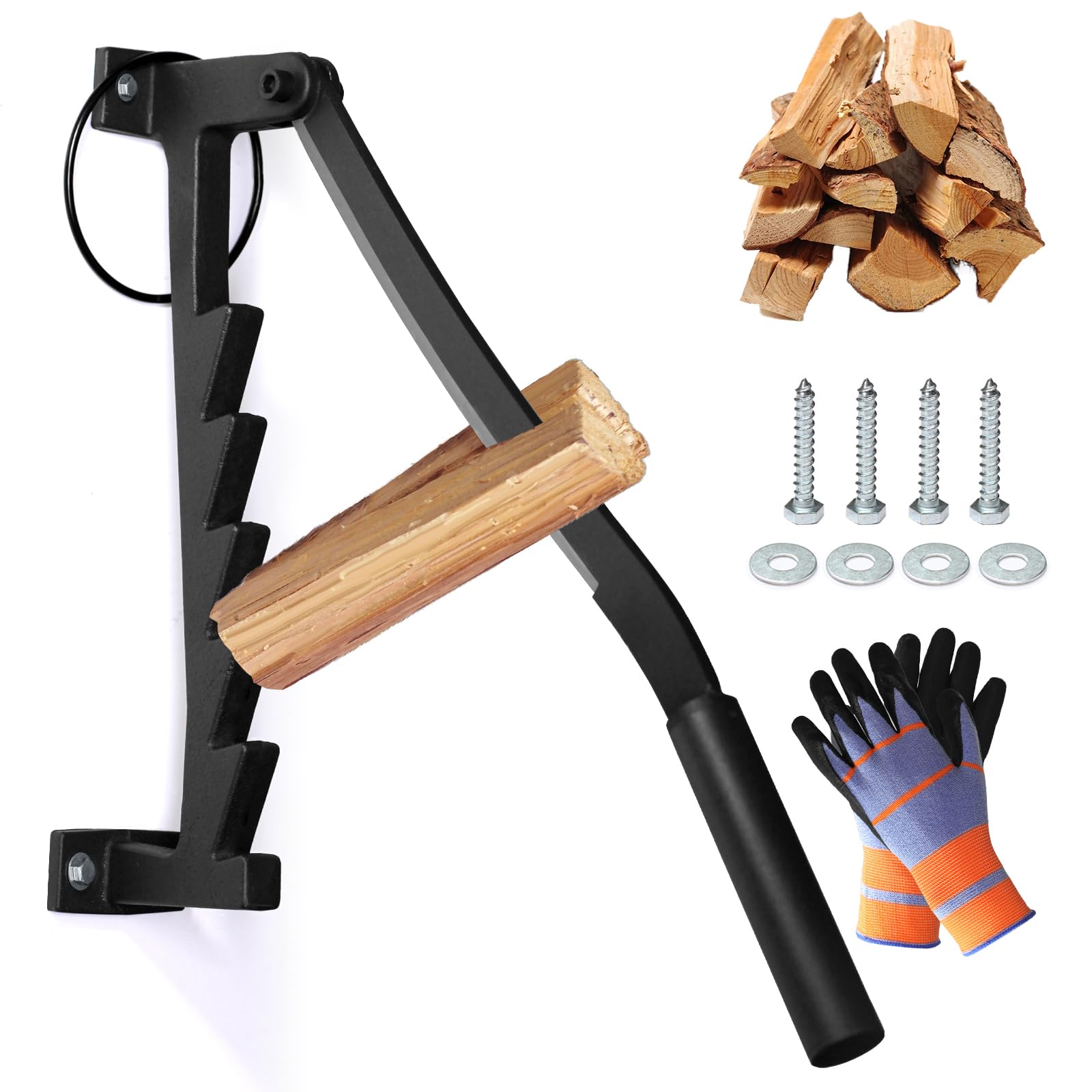 Wall Mounted Wood Splitter, Carbon Steel Kindling Splitter Log Wood ...