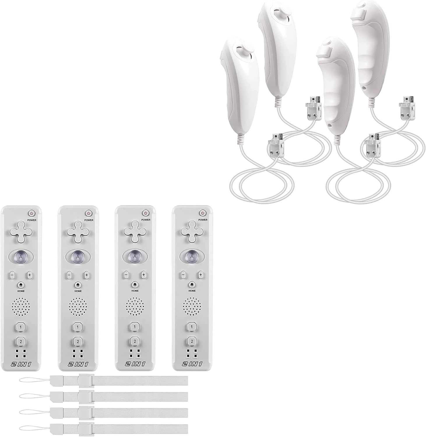 Amazon.com: MODESLAB 4 Pack Wii Nunchuk Controller and Wii Remote, Built in MotionPlus Wiimote ...