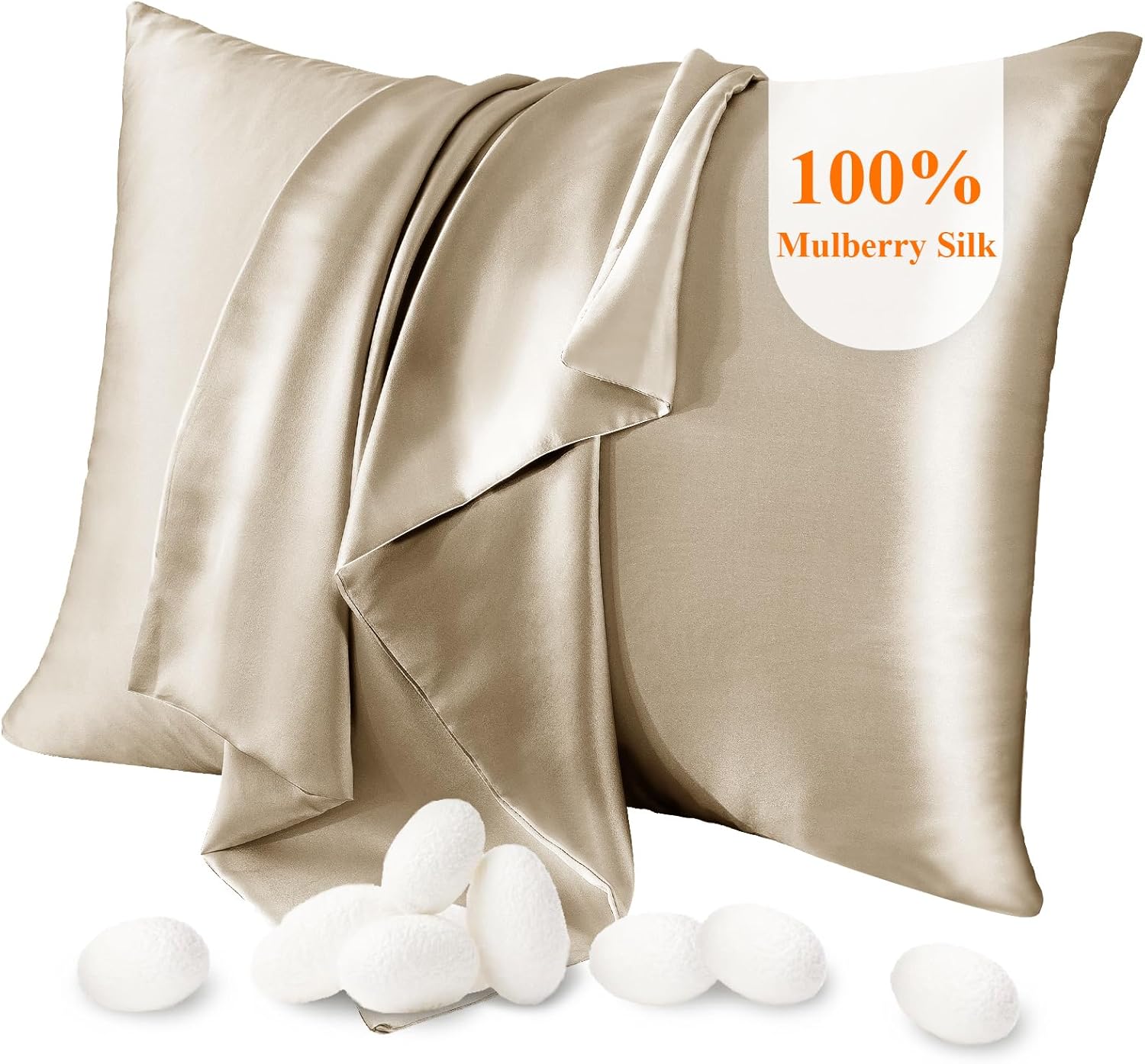 Jaciu 100% Pure Silk Pillowcase,21 Momme Both Side Silk Pillowcases ...