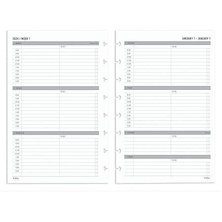 Amazon.com : TUL® Discbound Weekly Planner Refill Pages, Junior Size ...