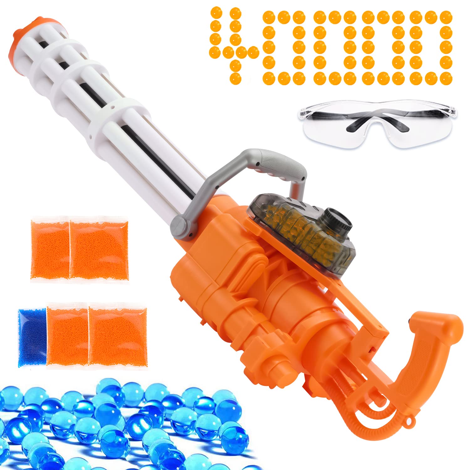 Buy ferventoys Gatling Gel Ball Blaster with 40000 Gel Balls, Electric ...
