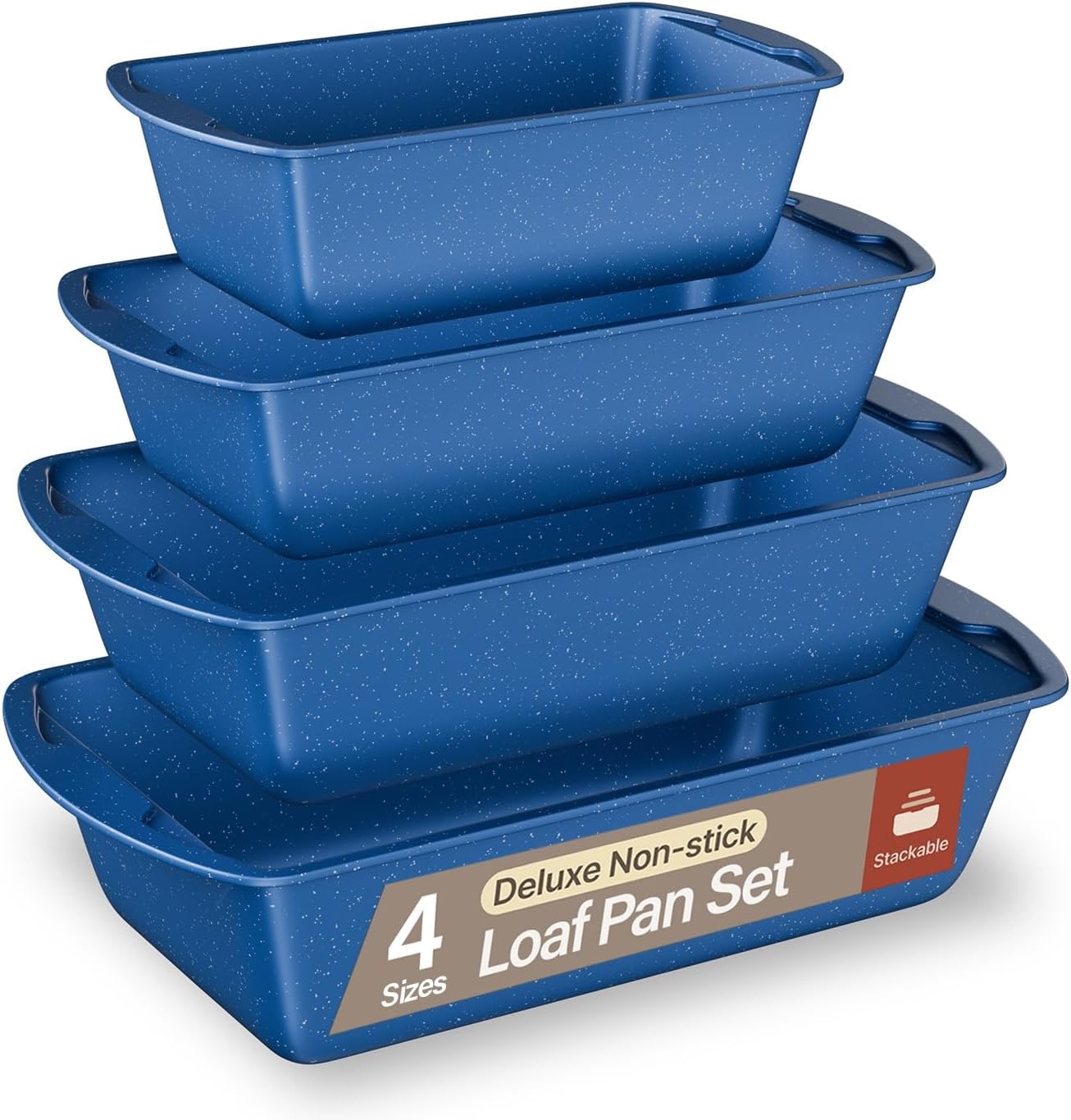 Amazon.com: Nonstick Loaf Pan Set Pack of 4, 7" to 11" Large Baking ...