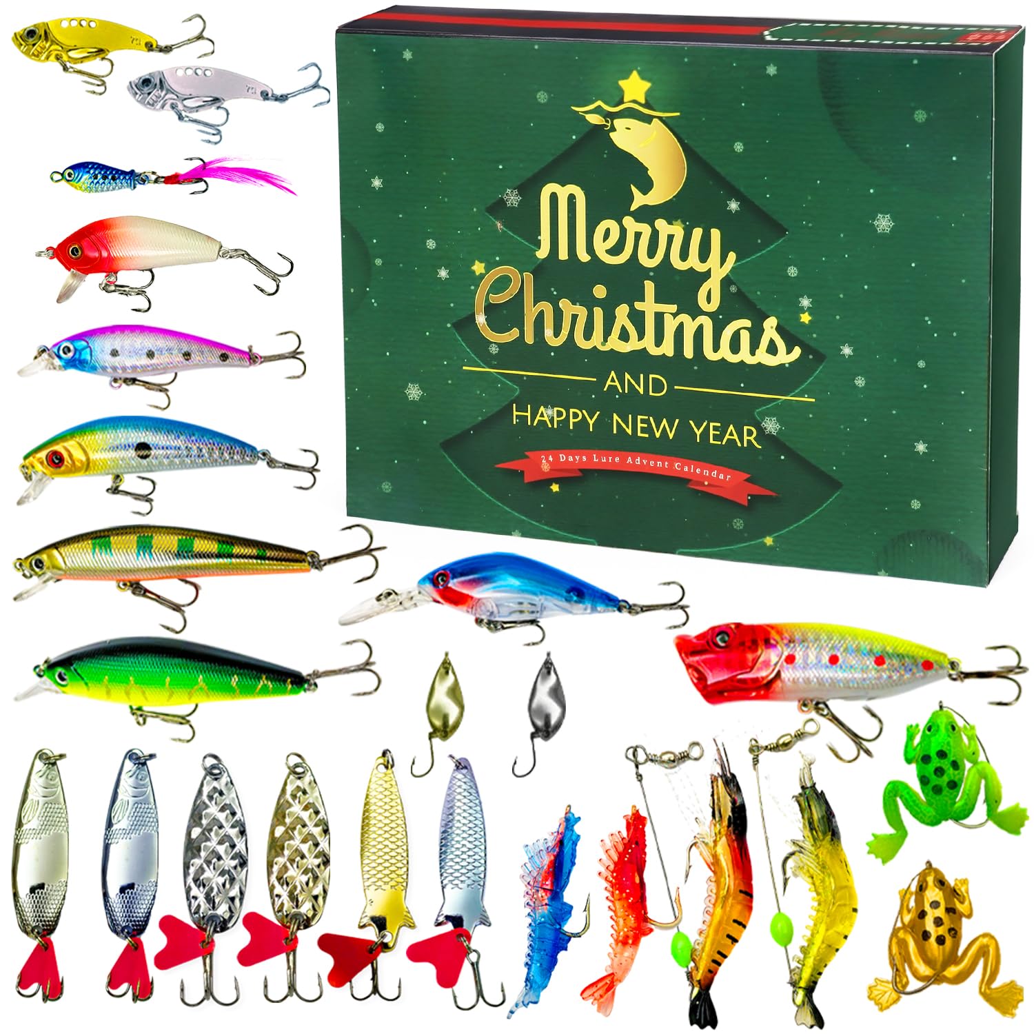 Amazon.com: Christmas Advent Calendar 2024 - Fishing for Adults, 24 ...