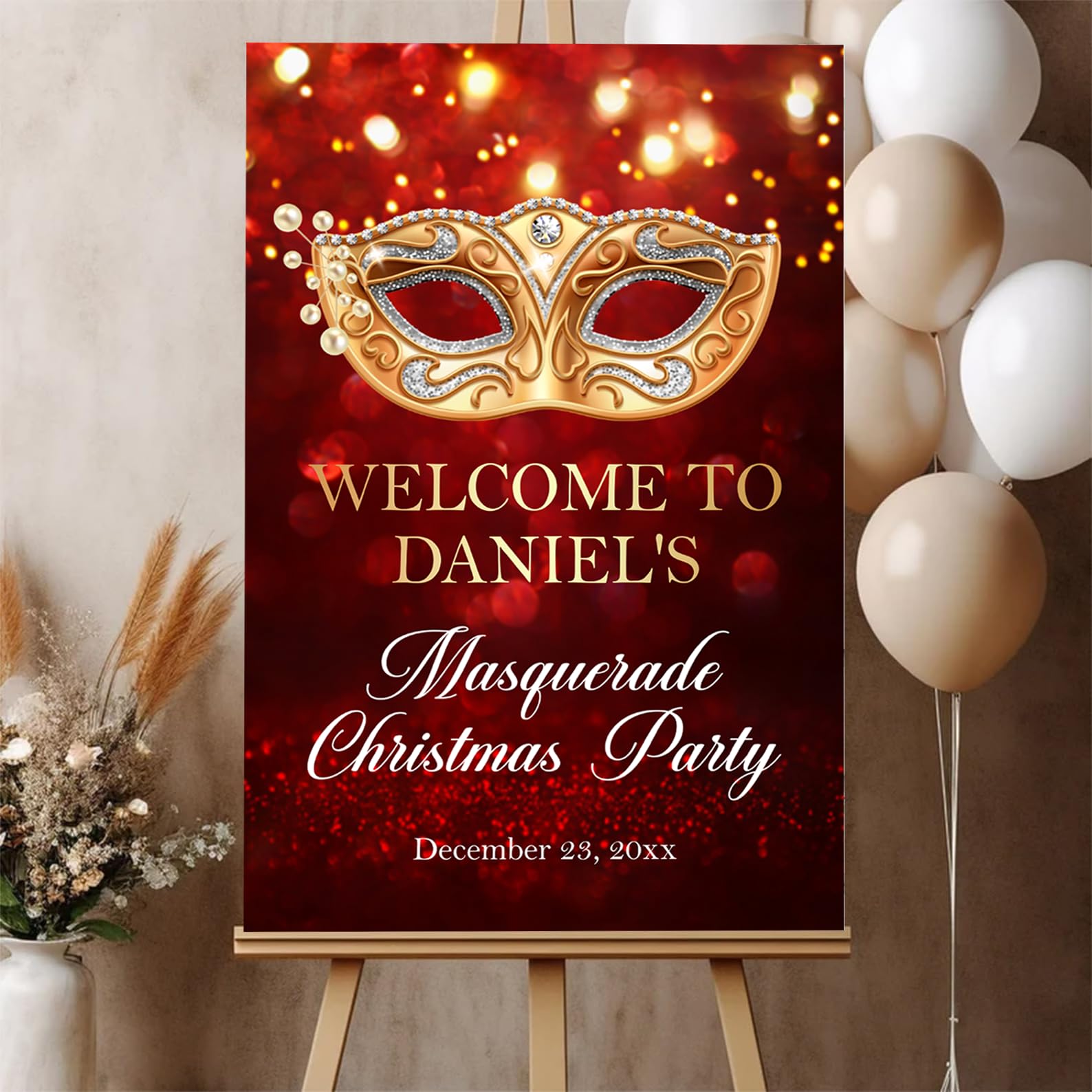 Amazon.com: Personalized Masquerade Ball Birthday Welcome Sign ...